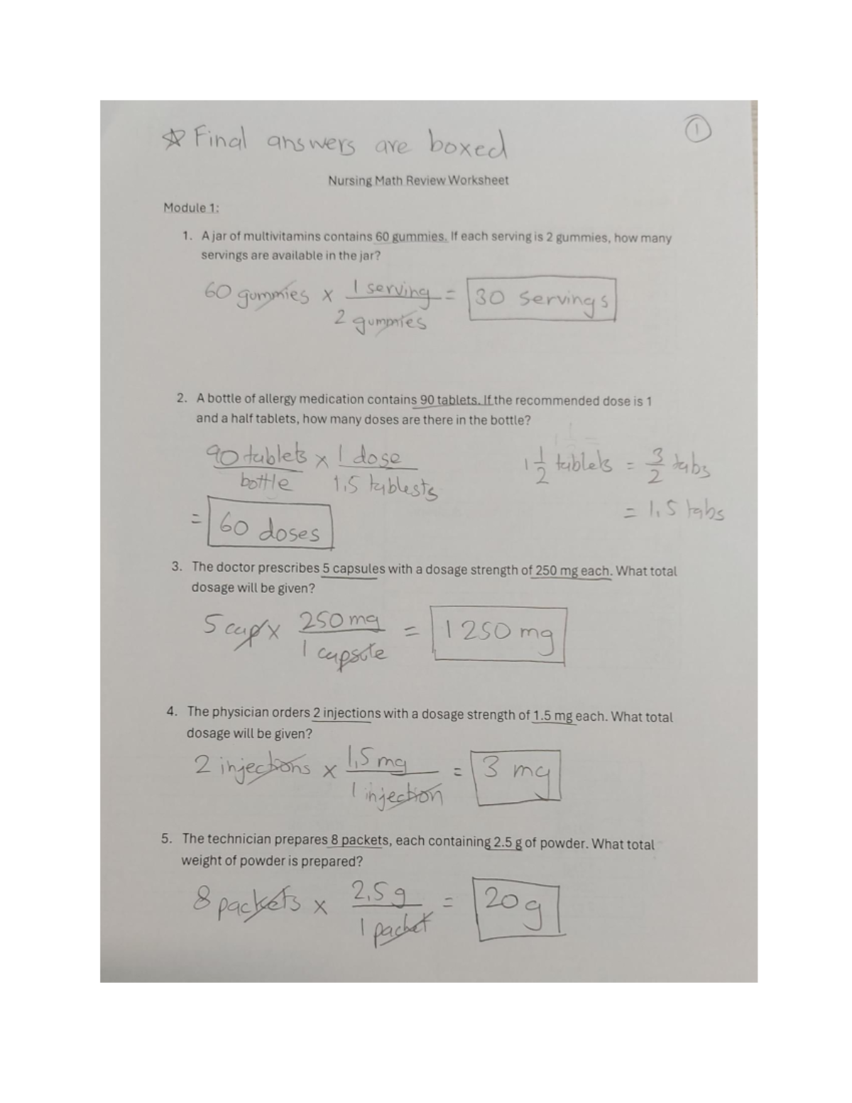 Nursing Math Review Worksheet Answers 1: Final Exam (NUR 101) - Studocu