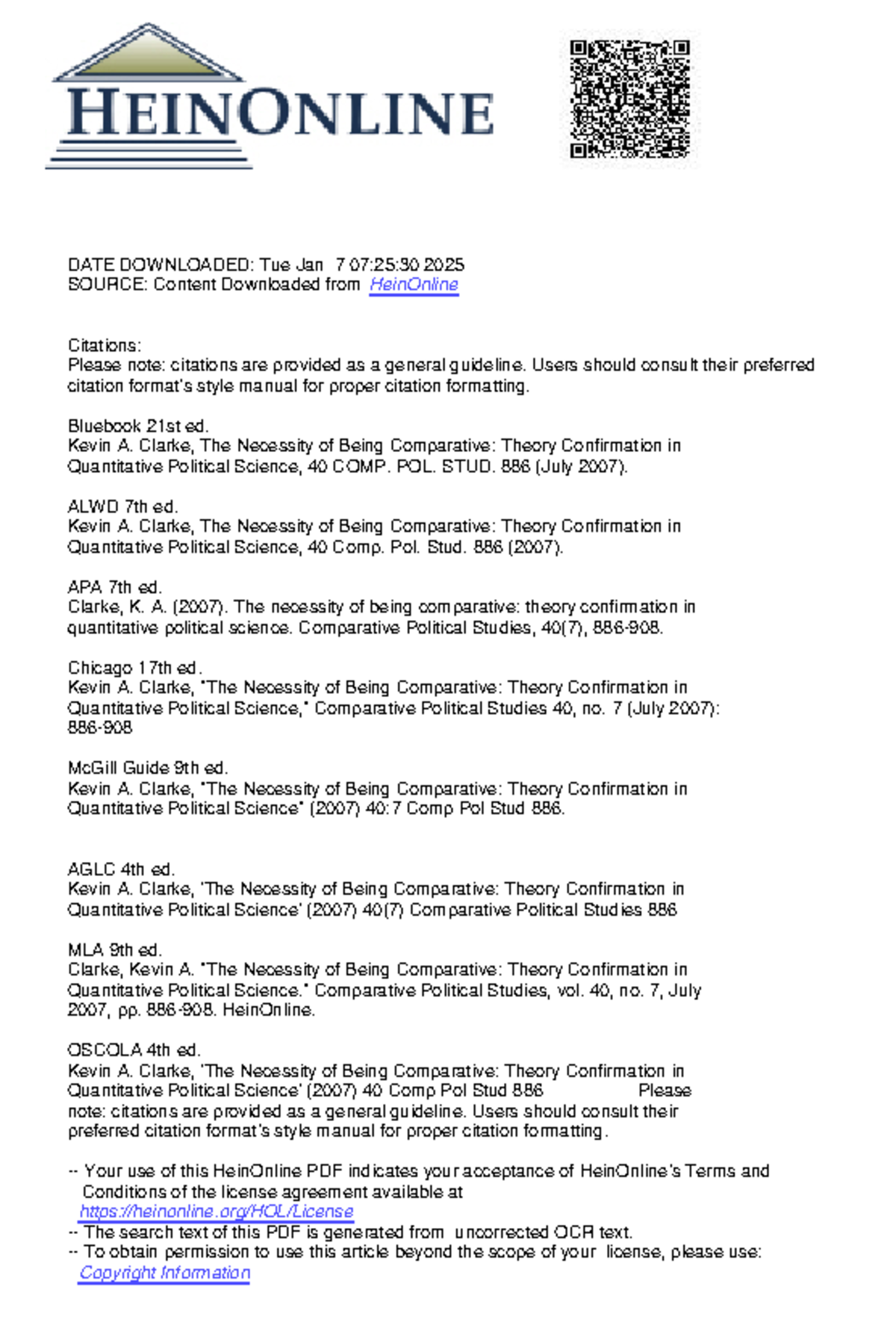 Clarke 2007 Comparative Theory Confirmation in Quantitative Political ...