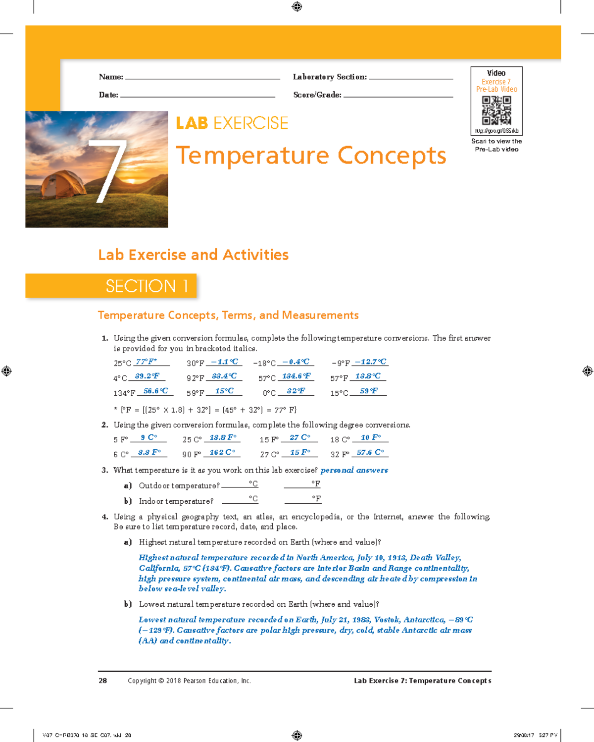 GHY 104L Lab Exercises: Exploring Temperature Concepts, Patterns & Maps ...