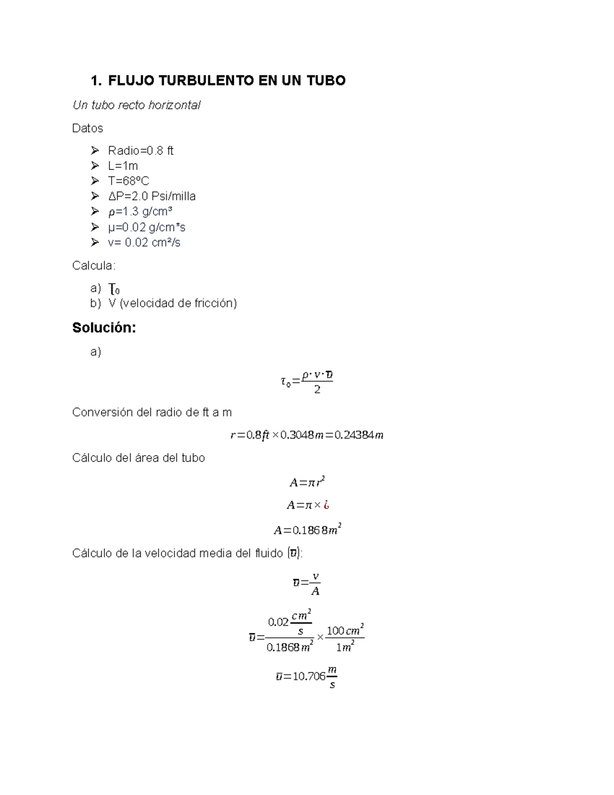Ejercicios sobre Flujos Laminares y Turbulentos - Física 101 - Studocu