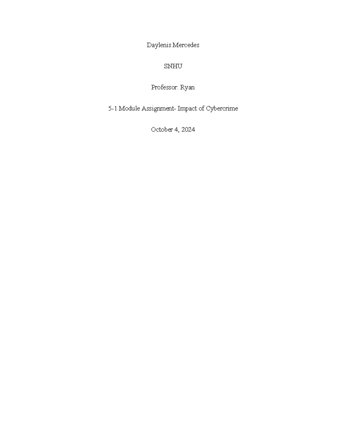CJ305 Module 5 Assignment: Analyzing the Impact of Cybercrime - Studocu