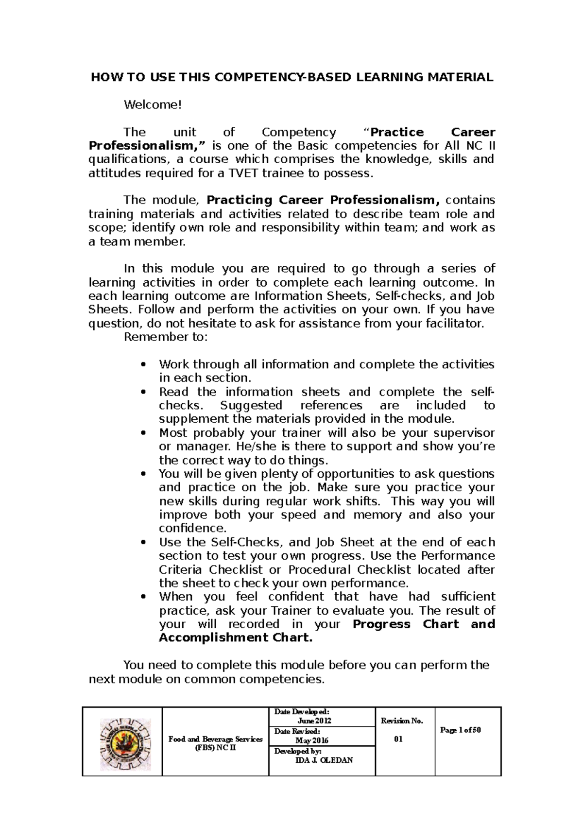 1. Practice Career Professionalism (Prof Ida J. Oledan) - HOW TO USE ...