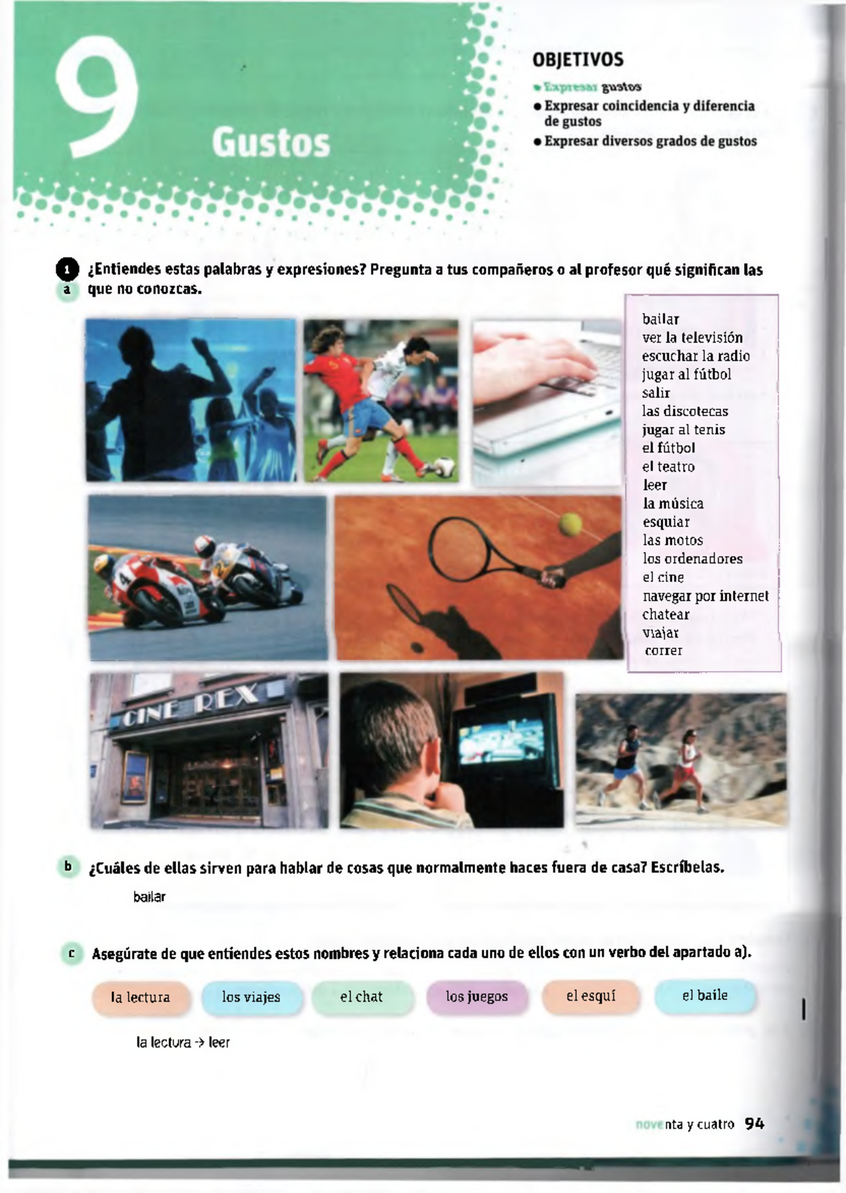 ELE A1 - Libro del Alumno: Unidad 9 - Expresando Gustos y Actividades ...