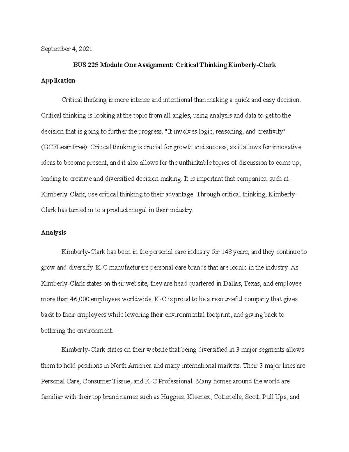 BUS 225 5 1 Project Two Submission - The two charts included above give ...