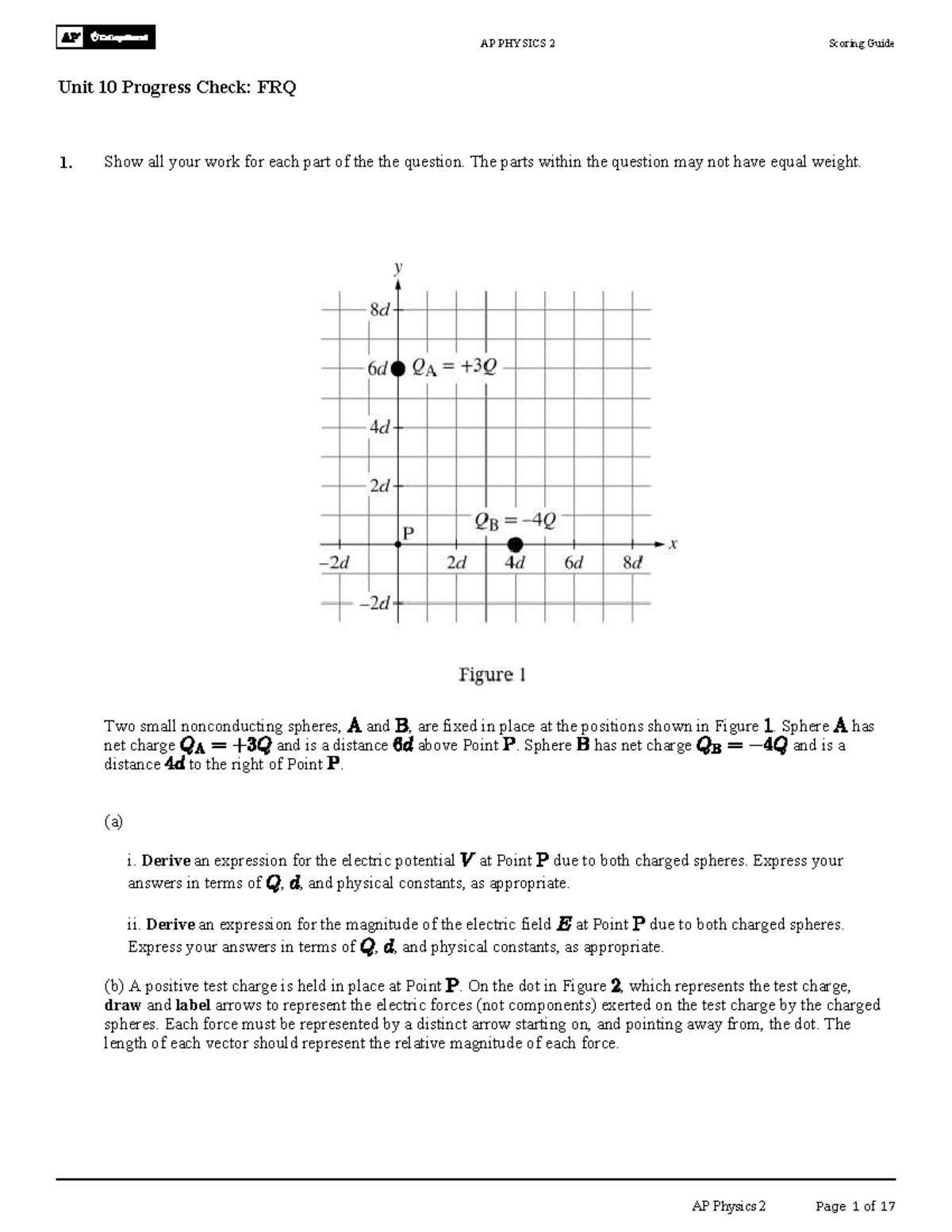 AP PHYSICS 2 Scoring Guide: Unit 10 Progress Check FRQ Analysis - Studocu