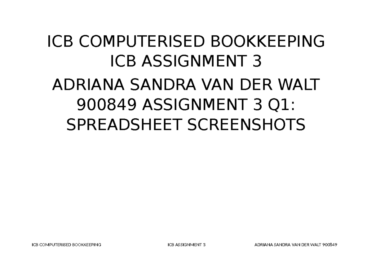 ICB Computerised Bookkeeping Assignment 3: Thabo's Spring-Cleaning ...