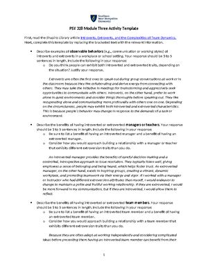 (PSY-335) 6-2 Final Project Milestone Three - 6-2 Final Project Milestone Three: Draft of - Studocu