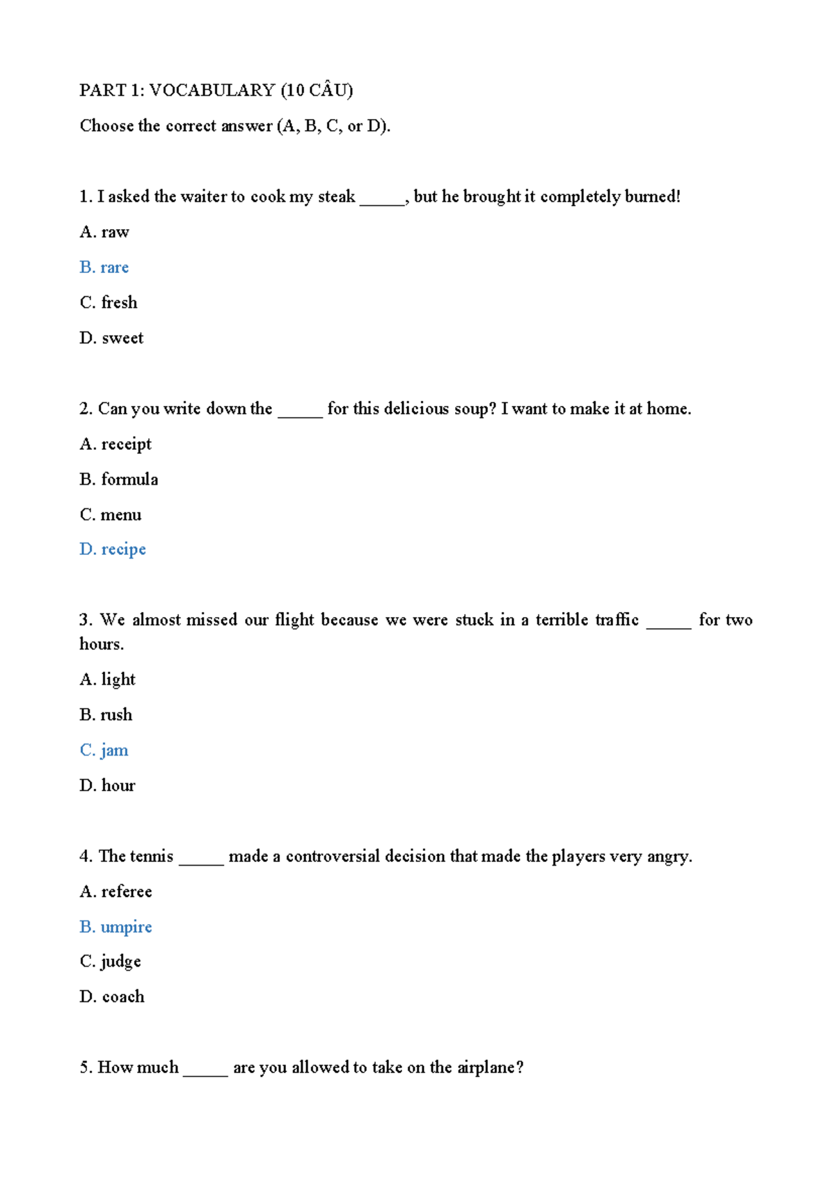 Vocabulary and Sentence Transformation Practice (ENG 101) - Studocu