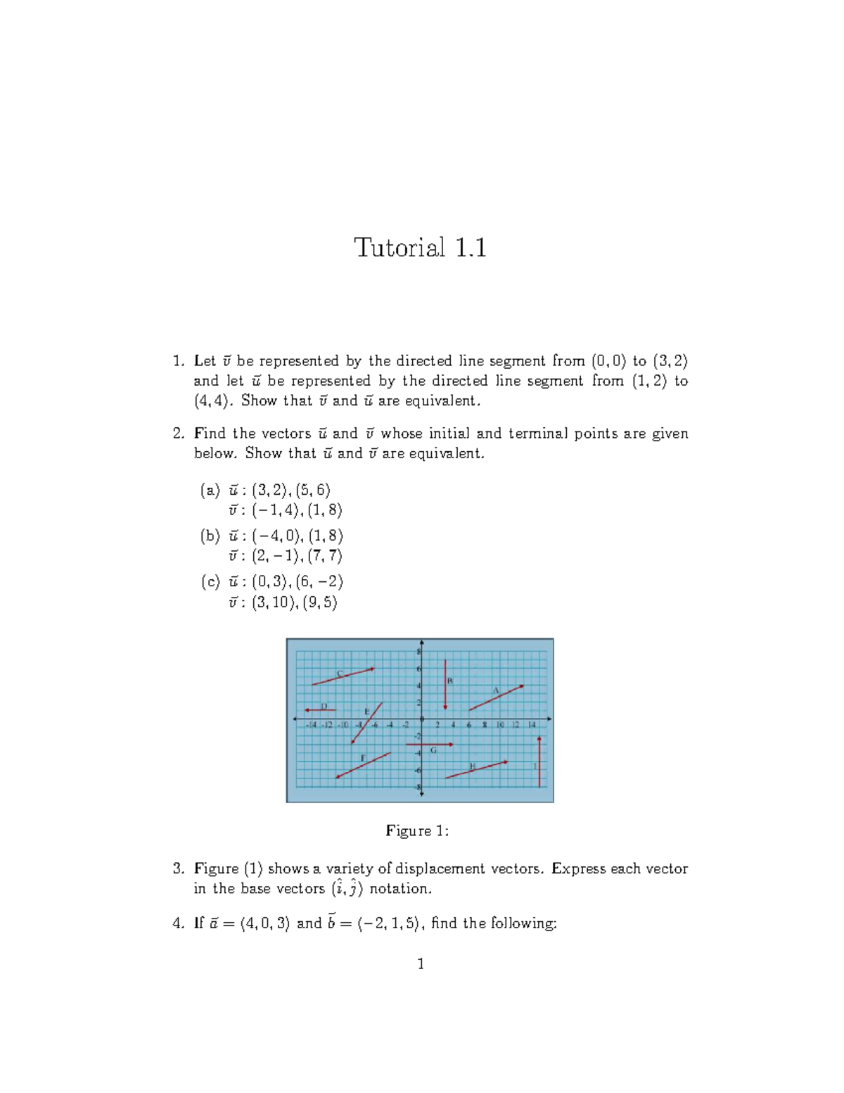Tutorial 1.1: Vector Operations and Properties - Studocu