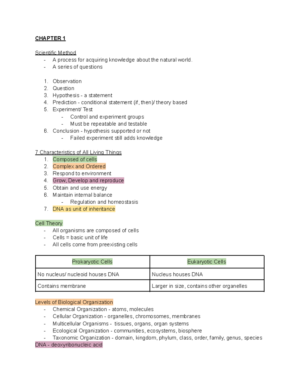 Biology Lecture Notes: Evolution, Cells, & Membrane Functions (BIO 101 ...