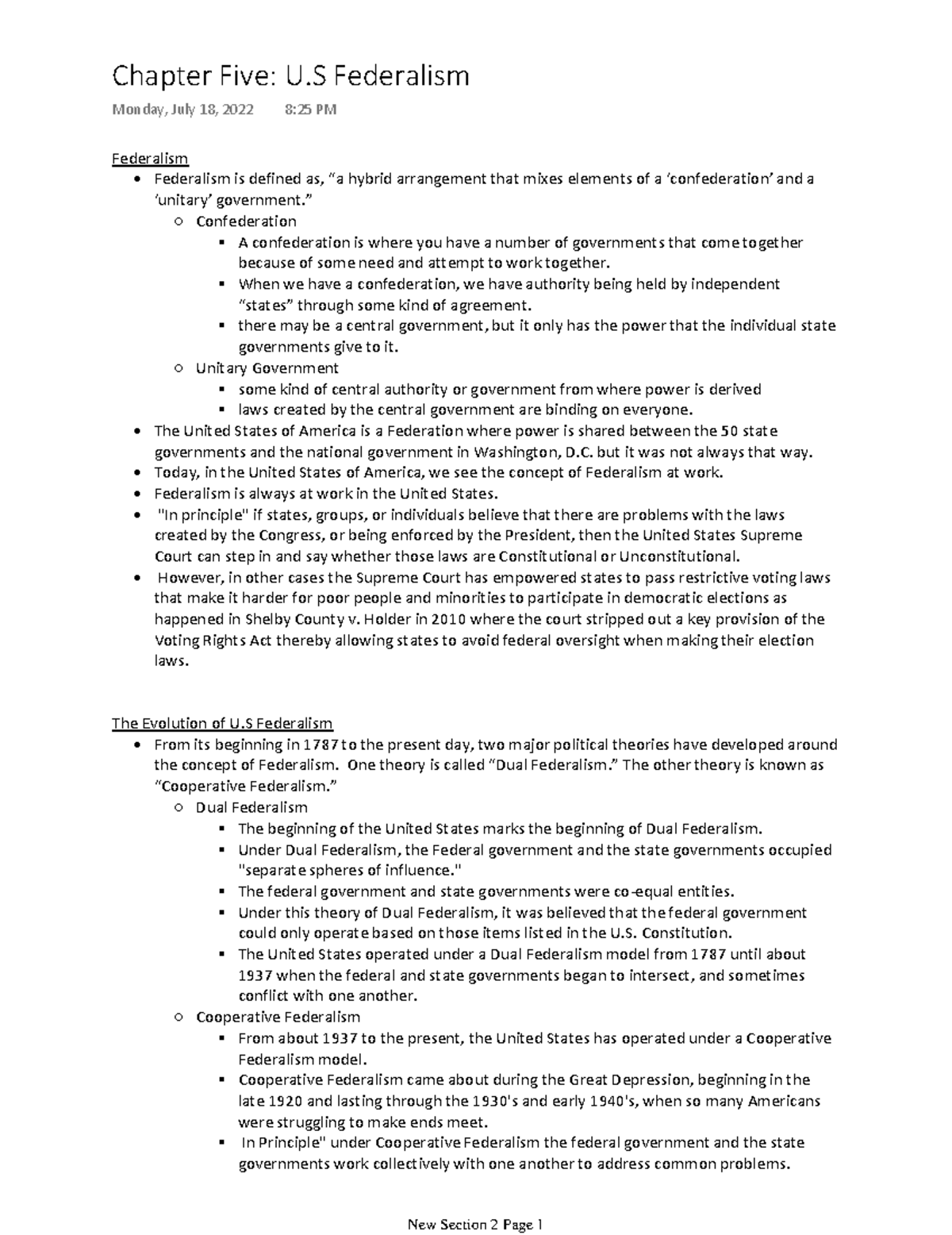 Chapter 5: Understanding U.S. Federalism Dynamics - Studocu