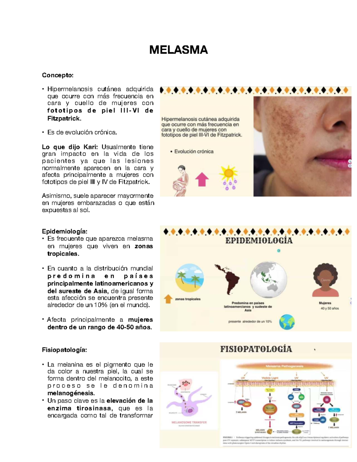 MELASMA: Definición, Diagnóstico y Tratamiento (Curso de Dermatología ...