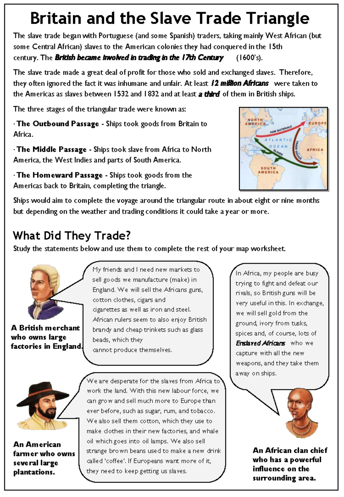 Handout - Info on the Slave Trade Triangle (HIST 101) - Studocu