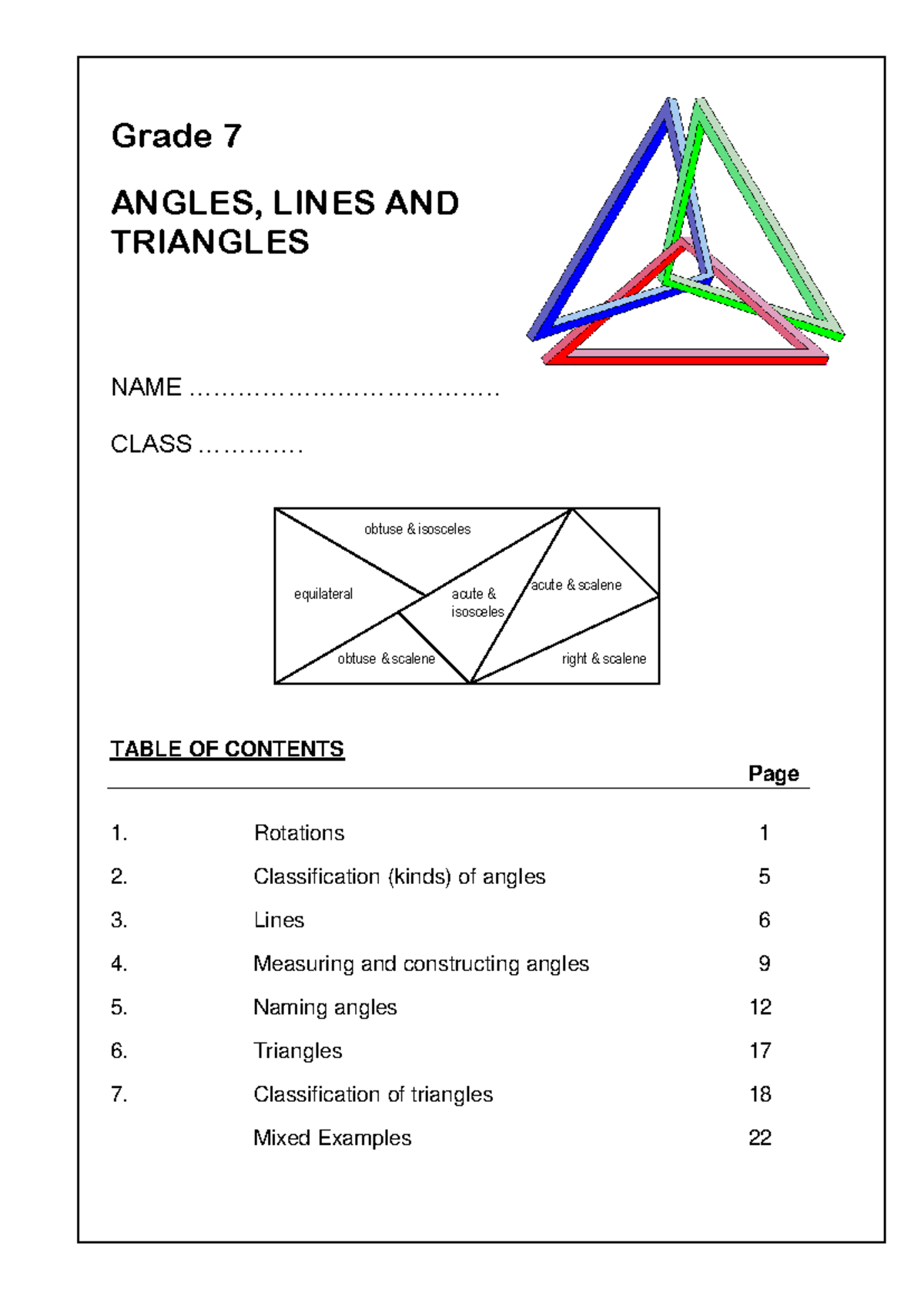 Grade 7 Geometry: Angles, Lines & Triangles Study Guide - Studocu