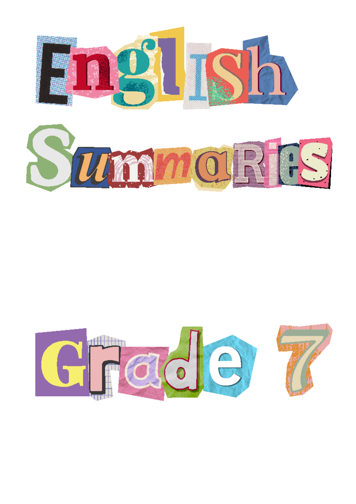 Grade 7 English Grammar & Language Concepts Summaries - Studocu