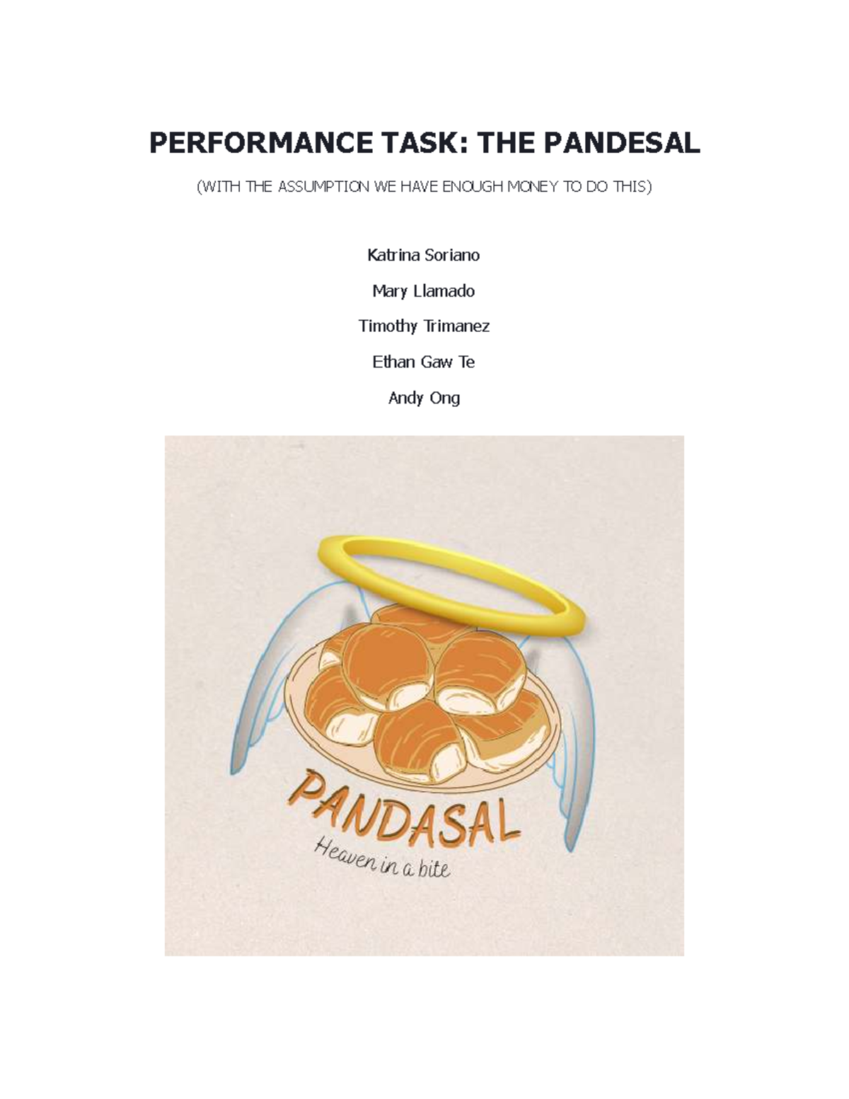 Performance Task: Business Plan for Pandesal (Group Project) - Studocu