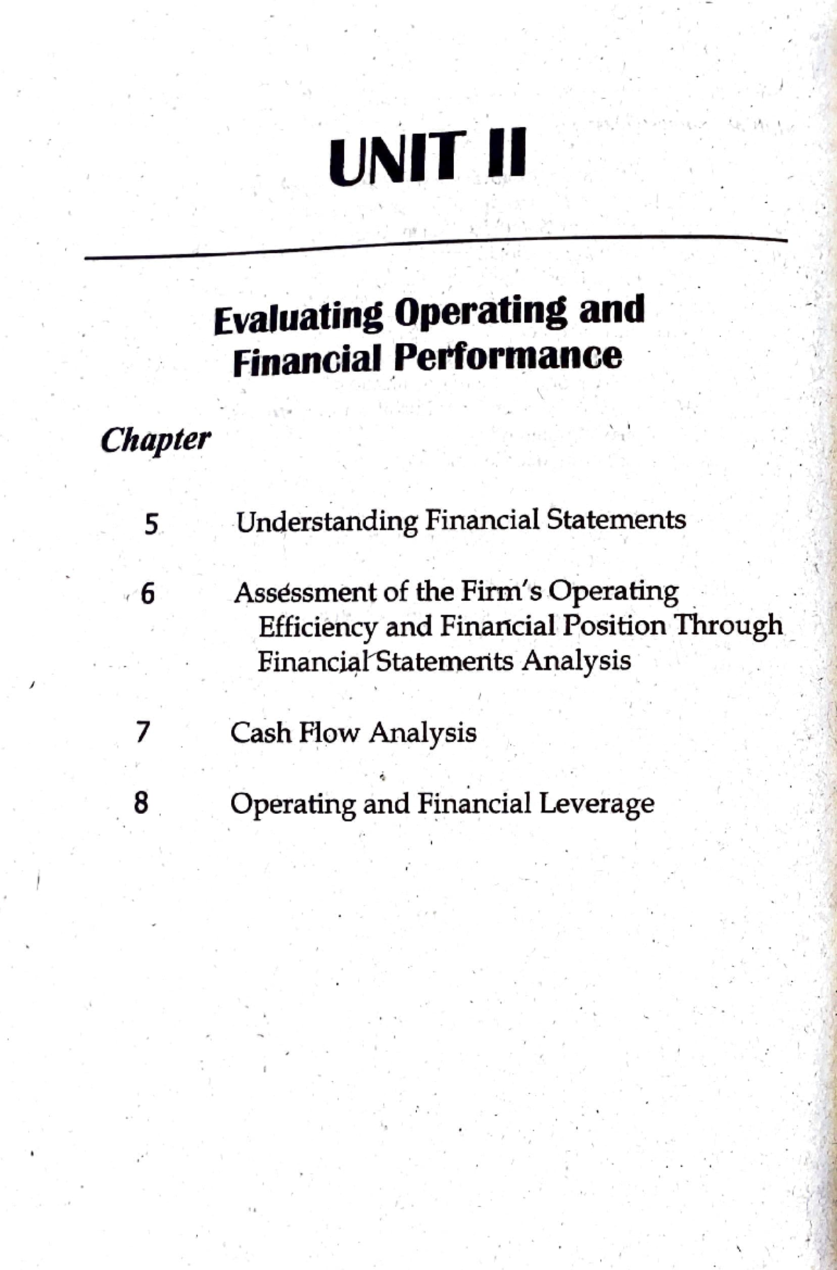 Chapter 5: Understanding Financial Management - Operating Performance ...