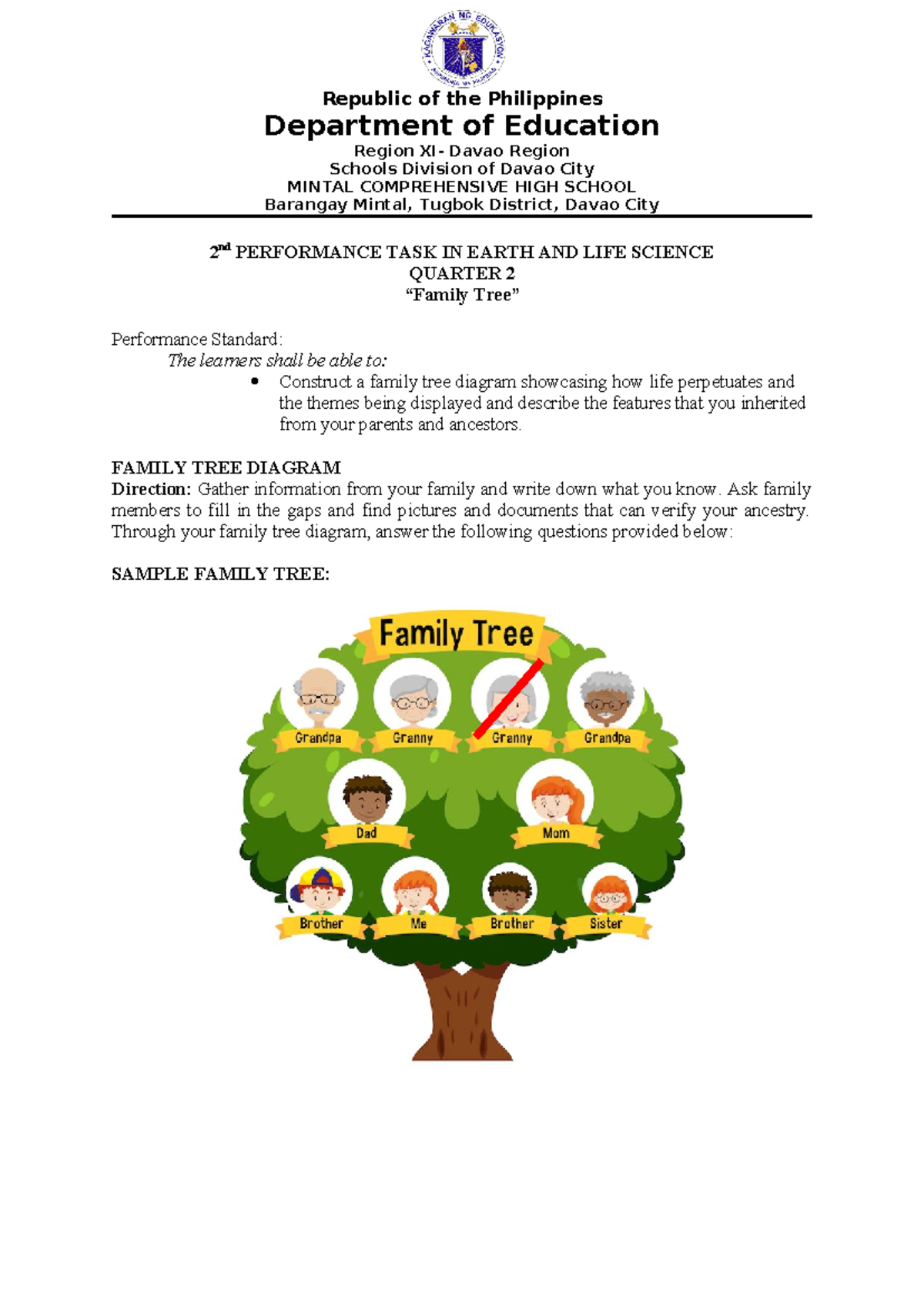 2nd- Performance-TASK-Q2-ELS - Department of Education Region XI- Davao ...