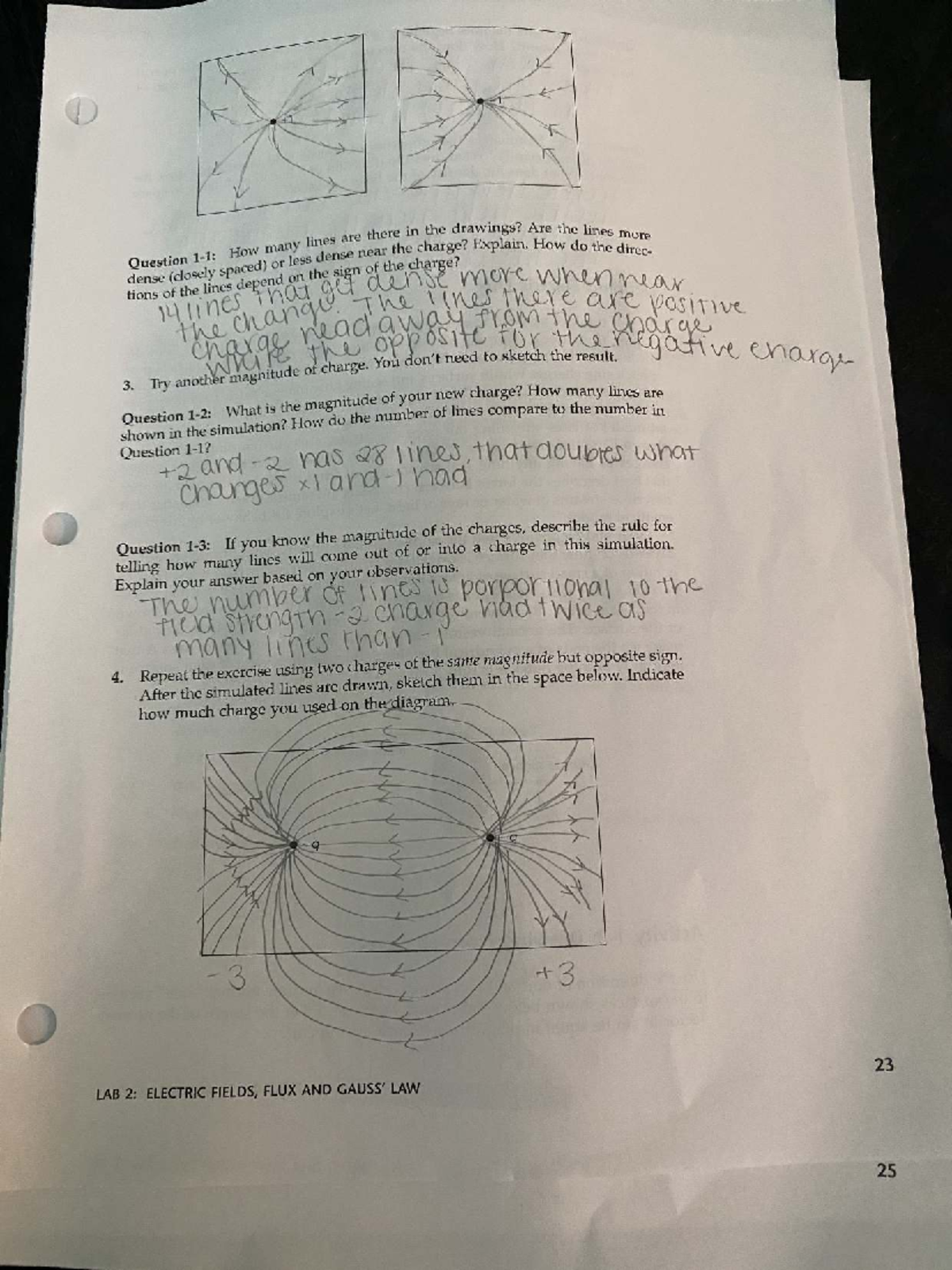 LAB 2: ELECTRIC FIELDS, FLUX AND LAW - Graded Sheets - Studocu