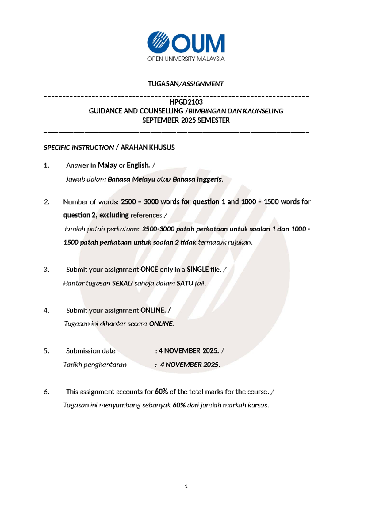 HPGD2103 Assignment: Guidance and Counselling Insights (Sept 2025 ...