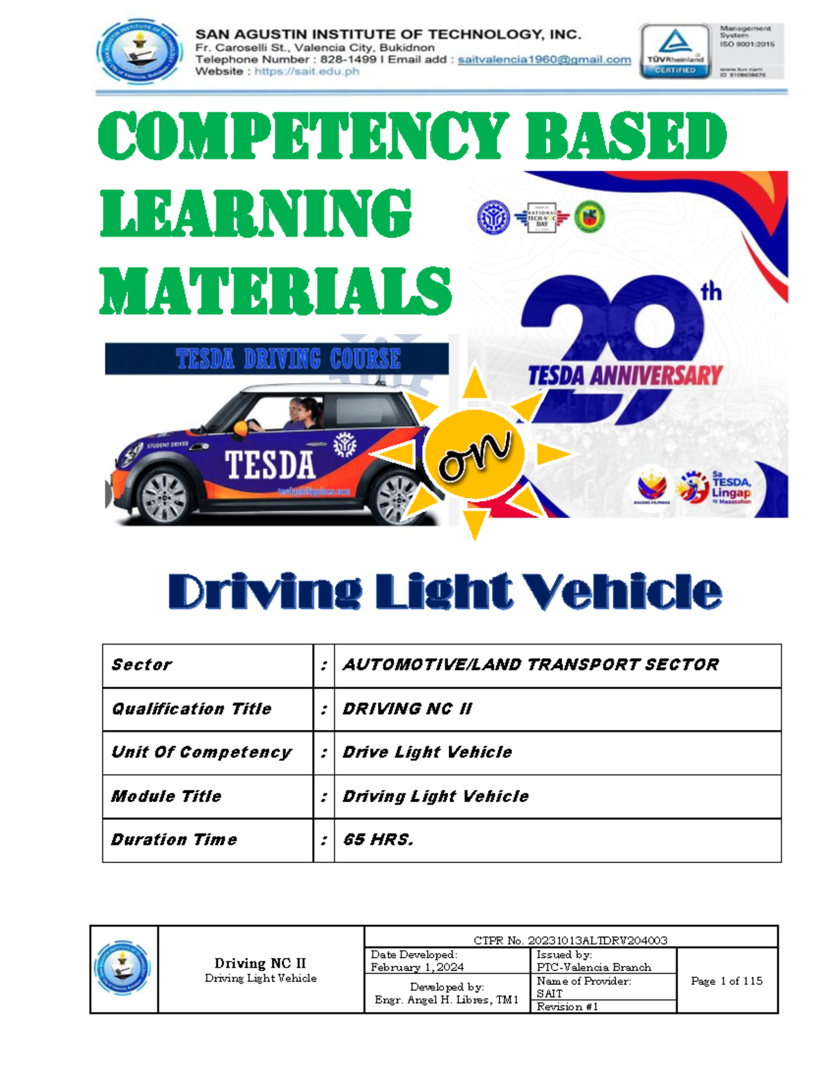 Driving NC II: Comprehensive Guide to Driving Light Vehicle Skills ...