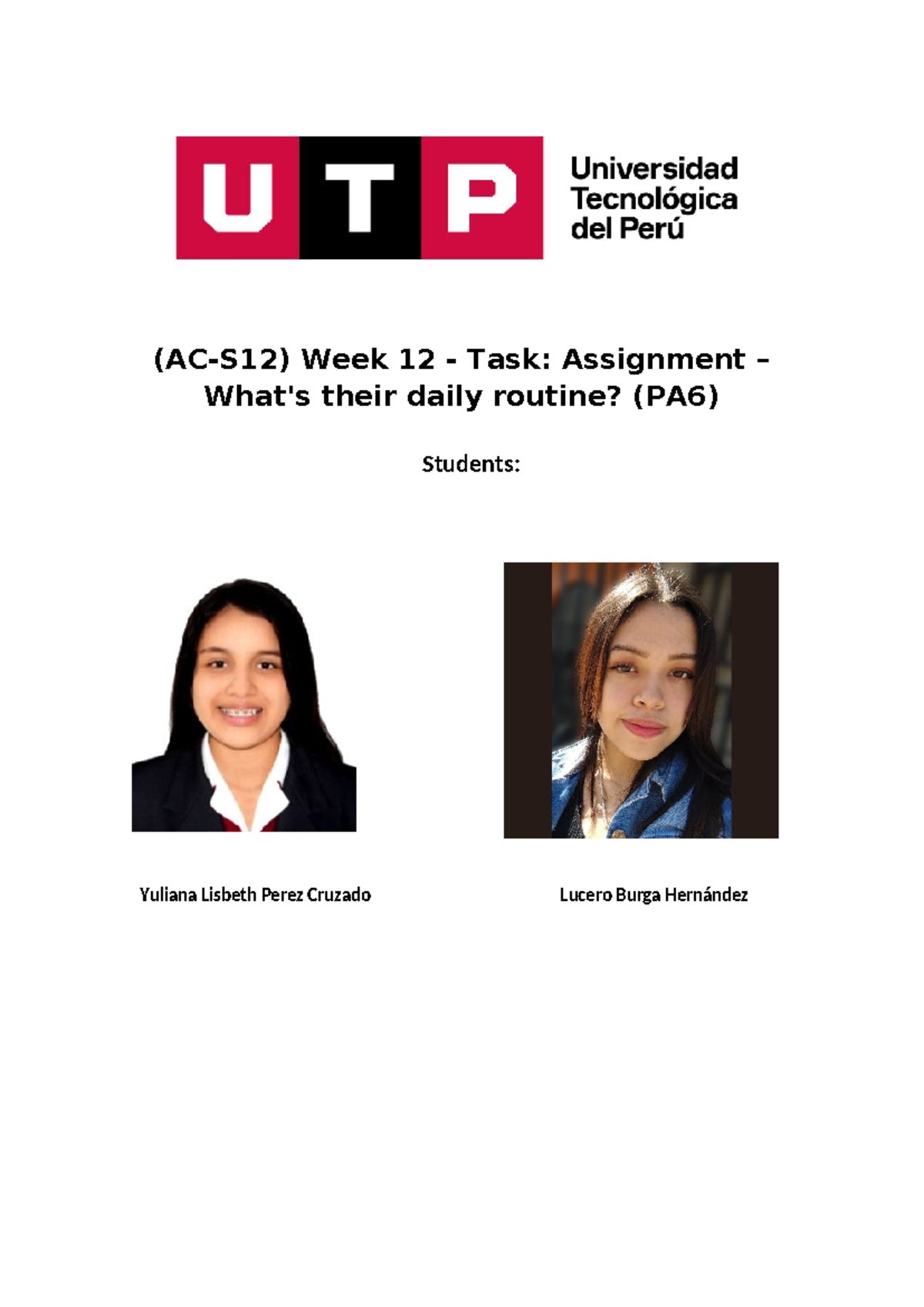PA6 inglés I Assignment: Daily Routine Analysis Resolved - Studocu