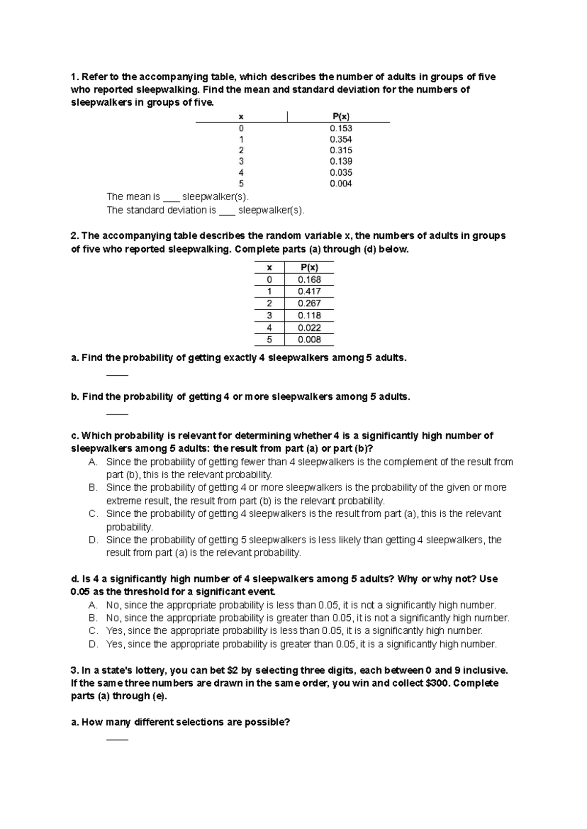 Applied Stat Test 2 Review 4 - Refer to the accompanying table, which ...