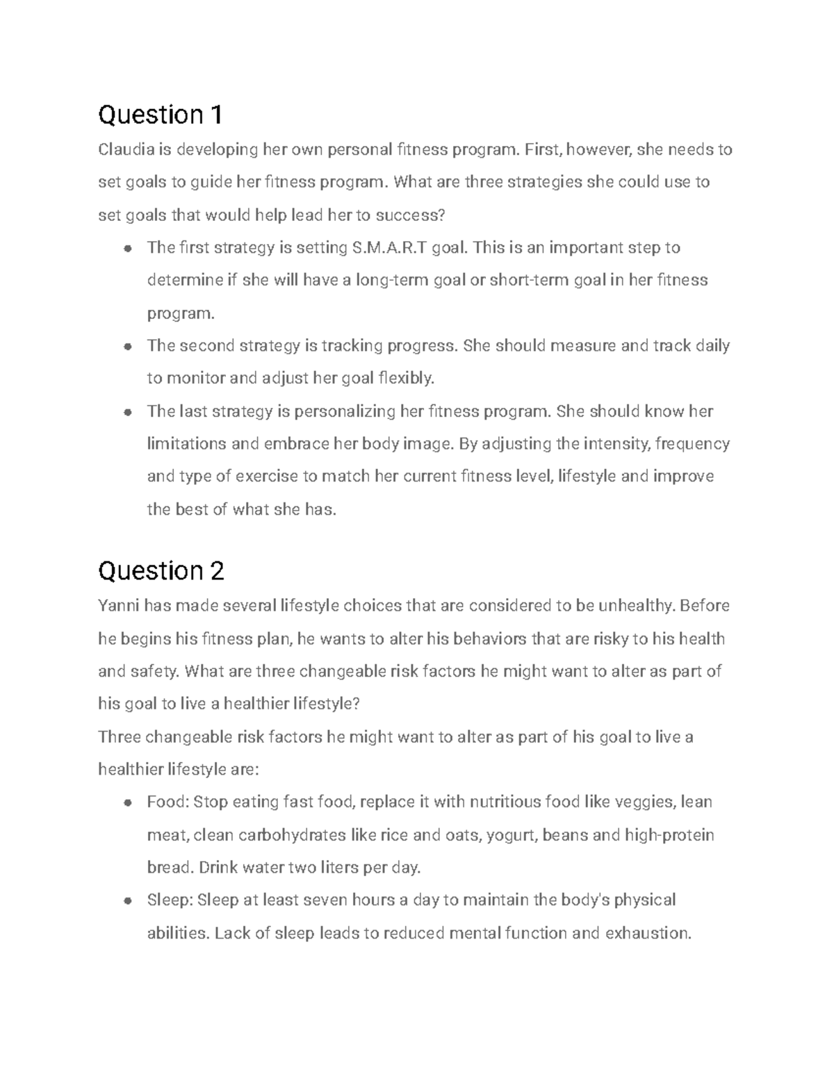 Unit 5 Fitness Goal Setting & Motivation Strategies - Studocu