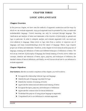 Logic CH5 SSN - CHAPTER FIVE LOGICAL REASONING AND FALLACIES FALLACY IN ...