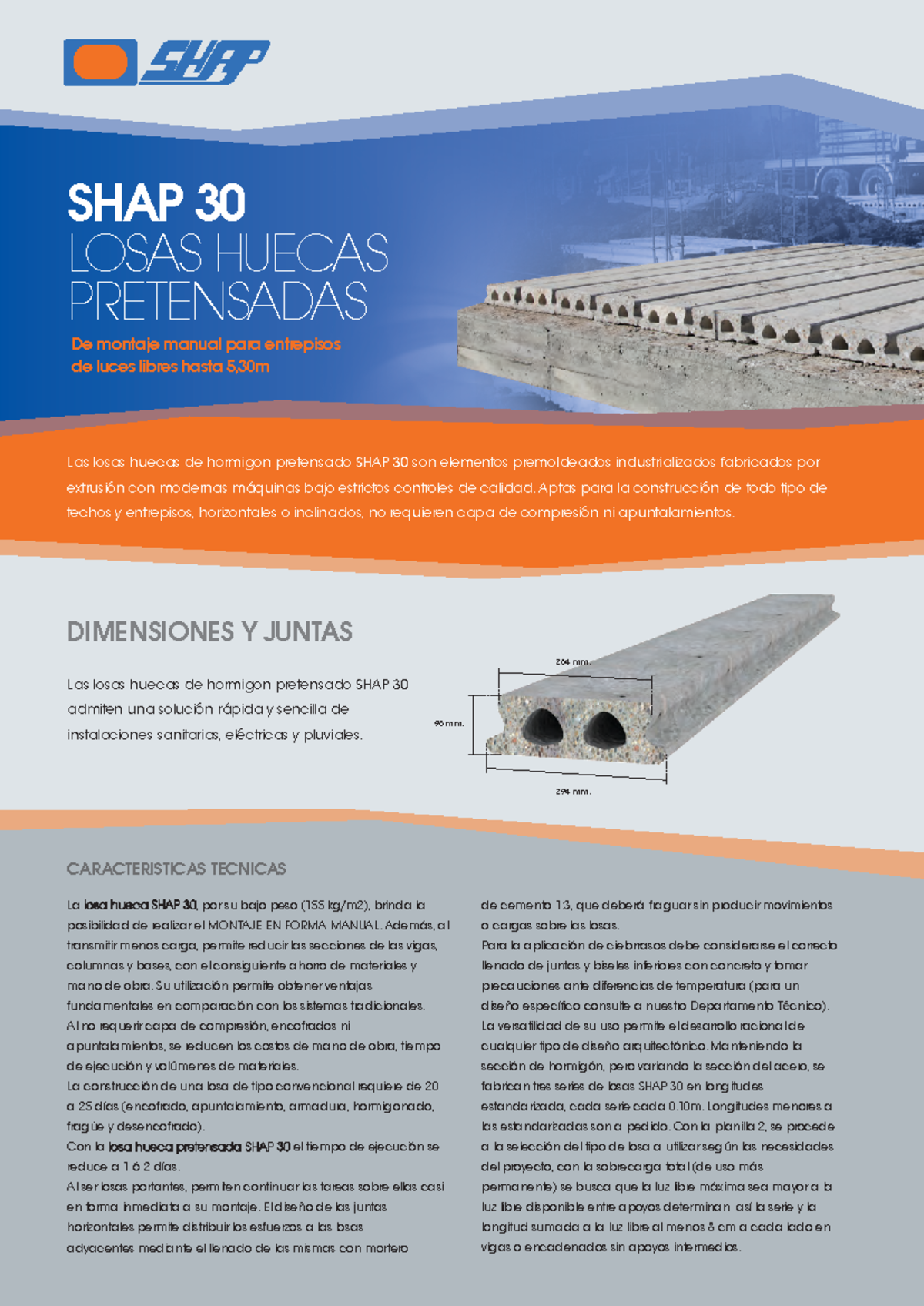 Losa Hueca Pretensada SHAP 30: Ventajas y Características Técnicas ...