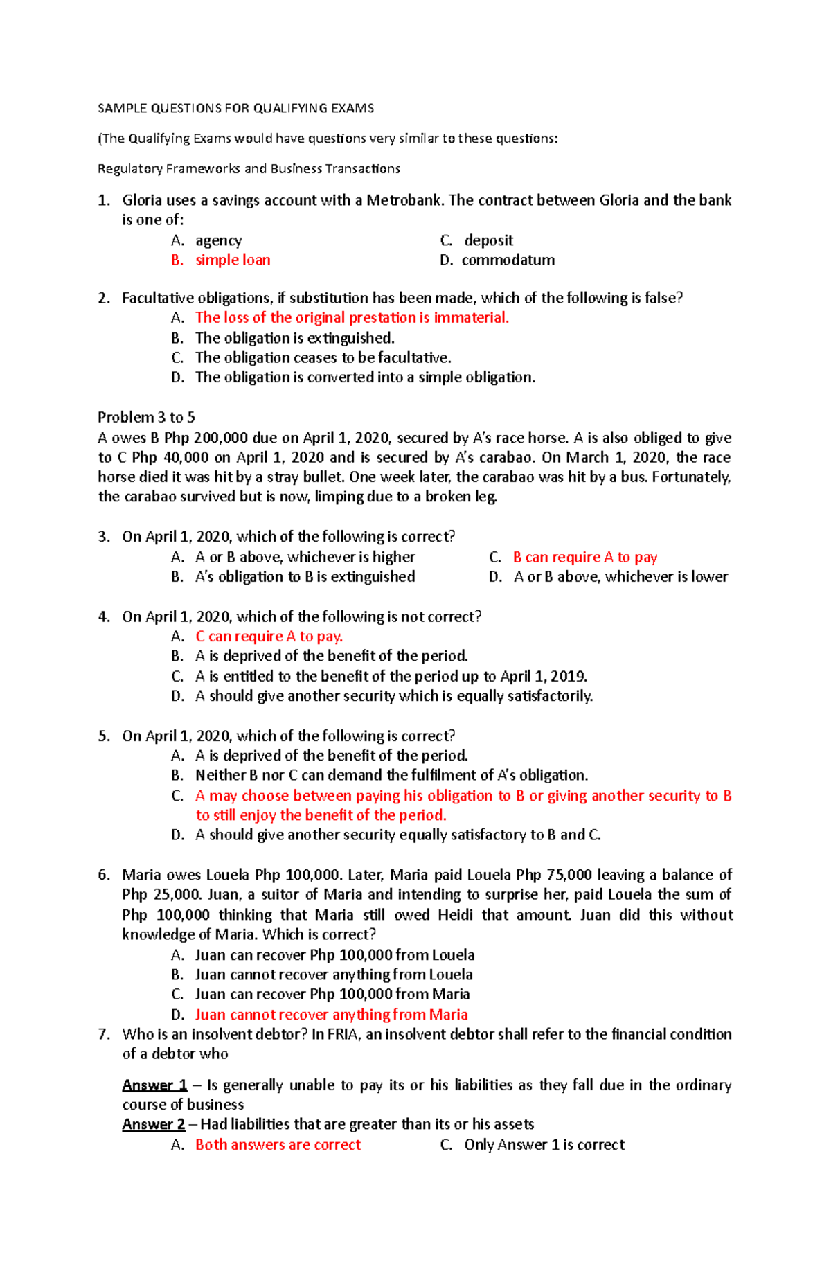 2nd Year QE Helpline - TEST - SAMPLE QUESTIONS FOR QUALIFYING EXAMS ...