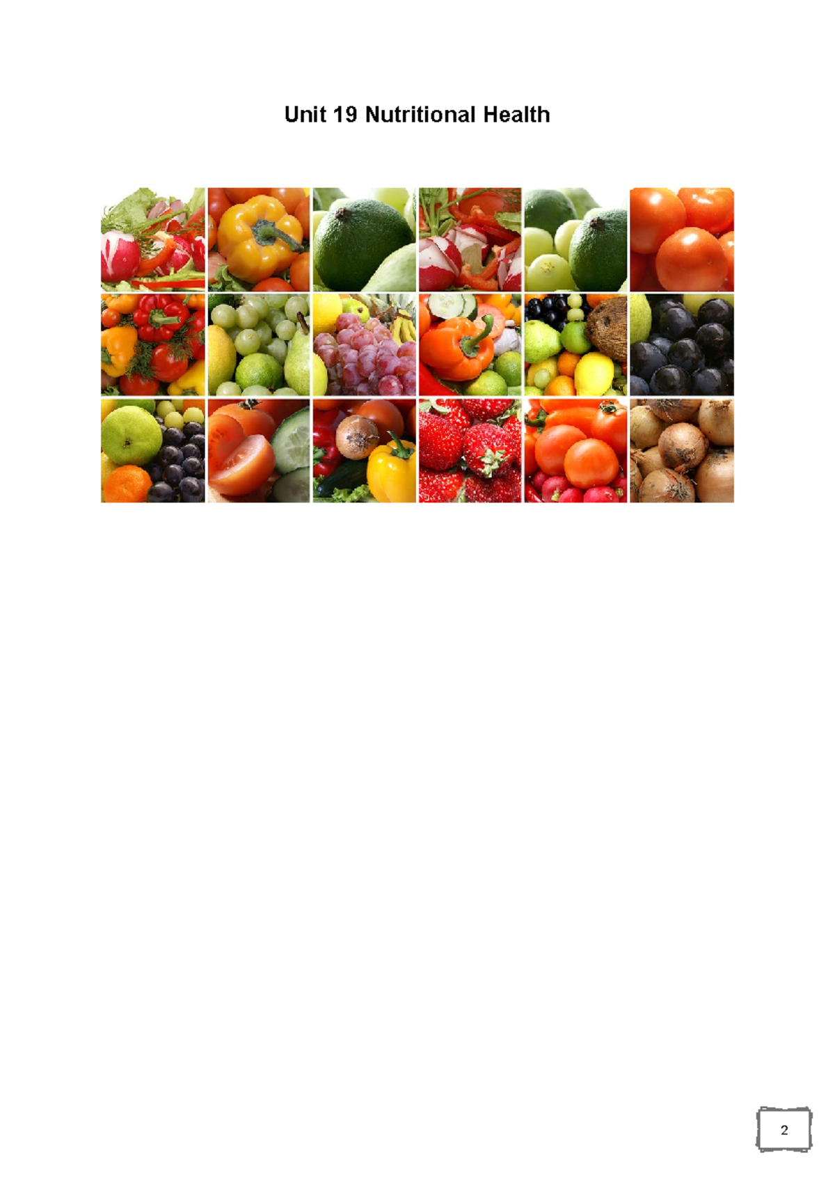 Nutritional Health: Unit 19 Assignment 1 Insights and Evaluations - Studocu