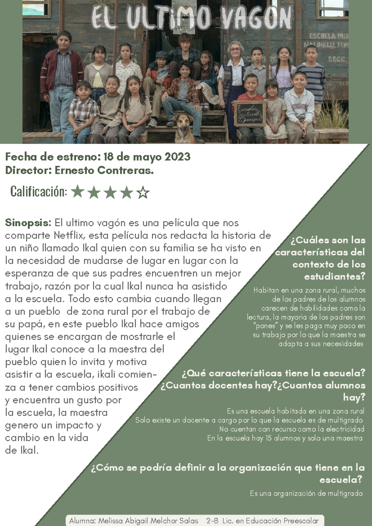 Sinopsis El ultimo vagon - Fecha de estreno: 18 de mayo 2023 Director ...