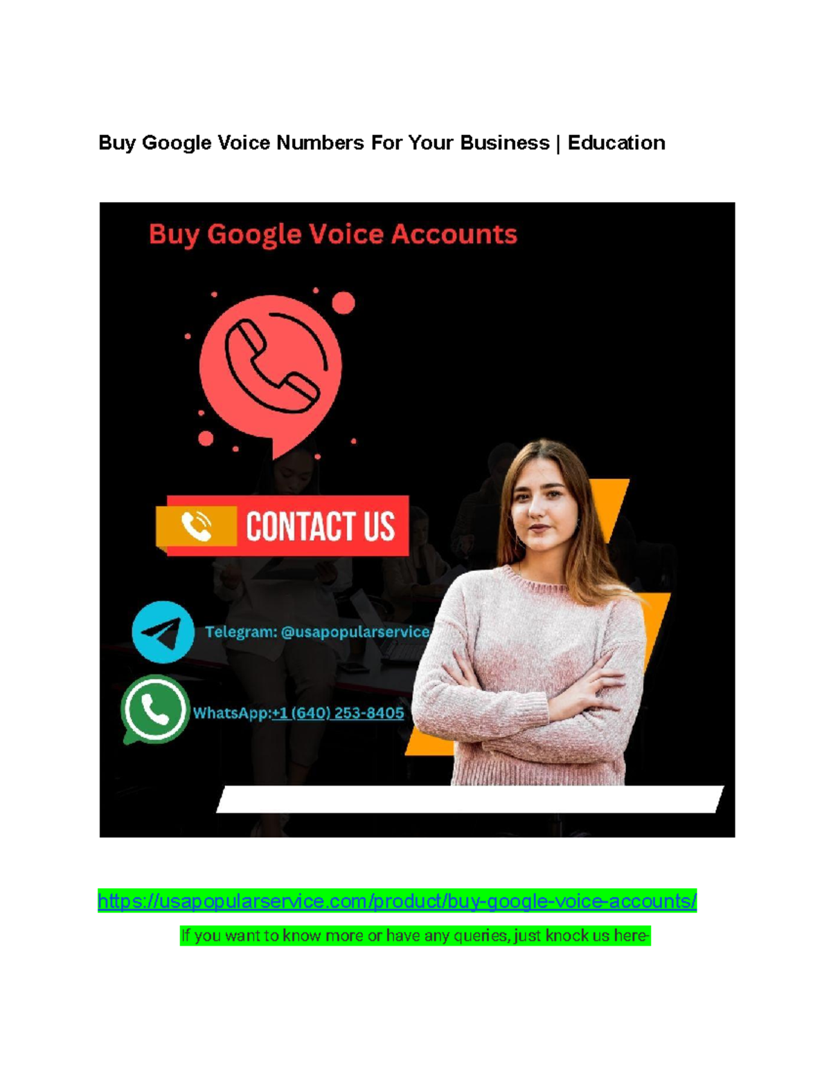 Buy Google Voice Numbers For Your Business Education - Buy Google Voice ...