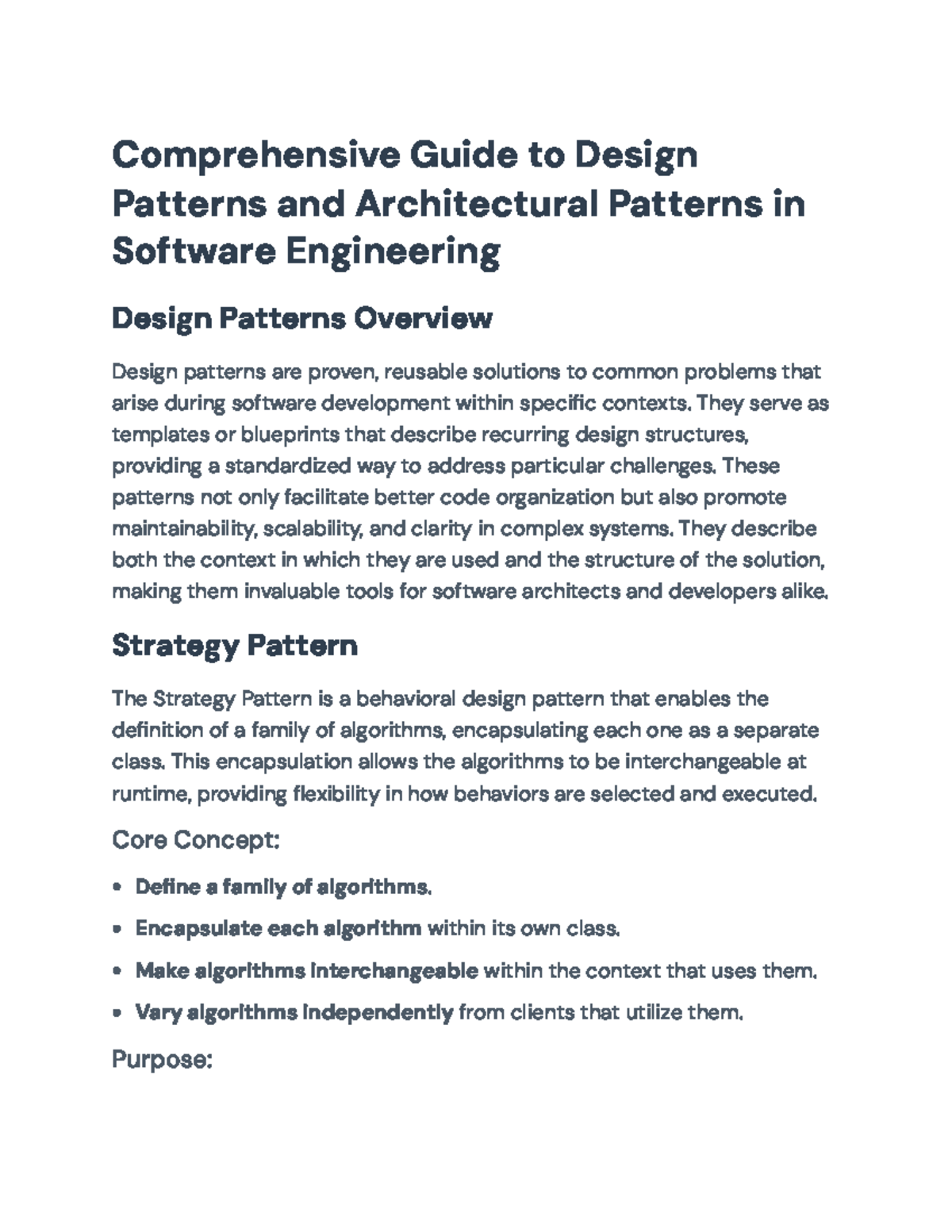 Comprehensive Overview of Software Engineering Design Patterns (SE-2023 ...