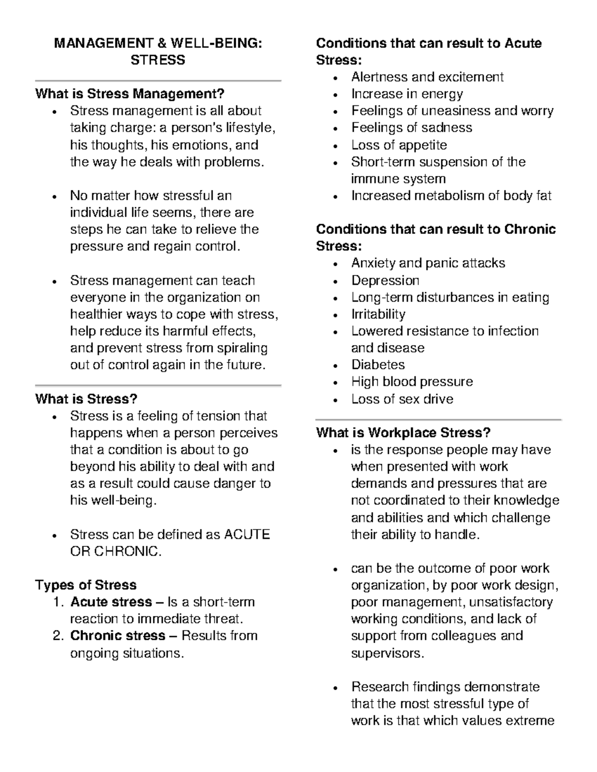 MANAGEMENT STRESS: Understanding and Coping Strategies for the ...