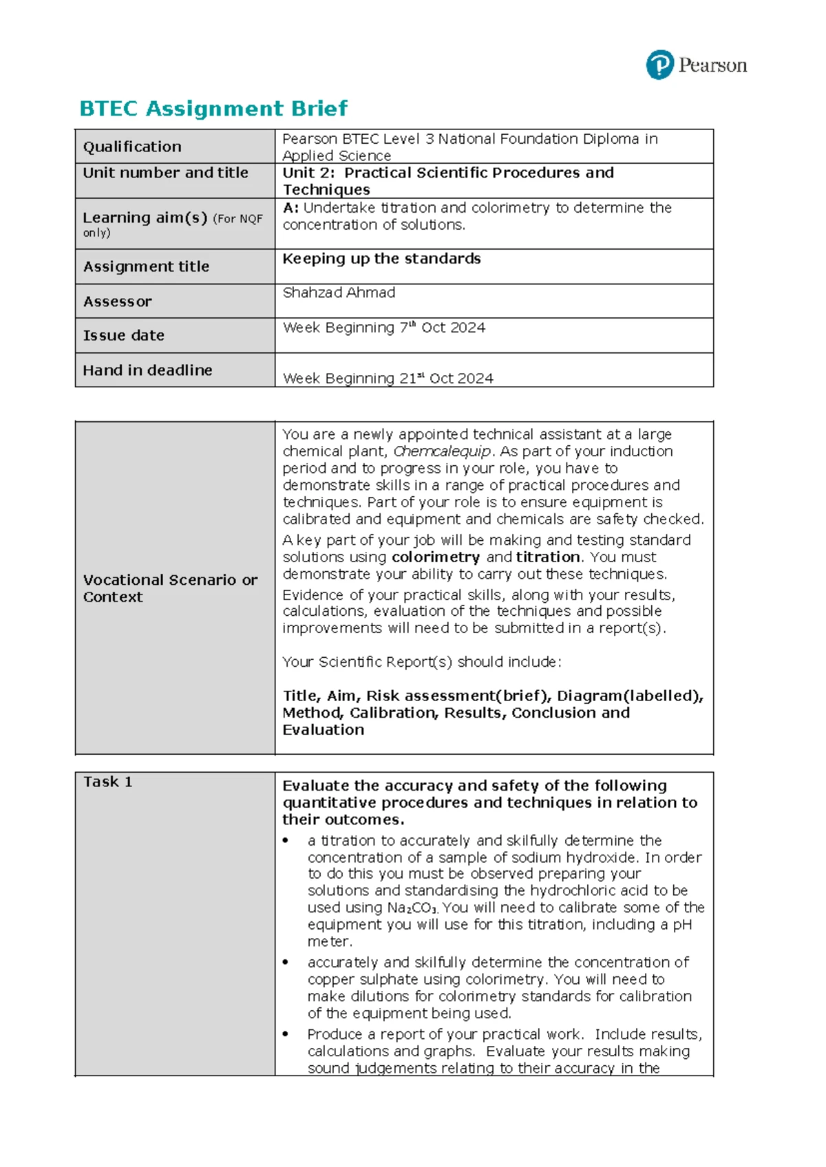Unit 19 Task 3C U2C Chromatography Instructional Handbook 2025 - Studocu
