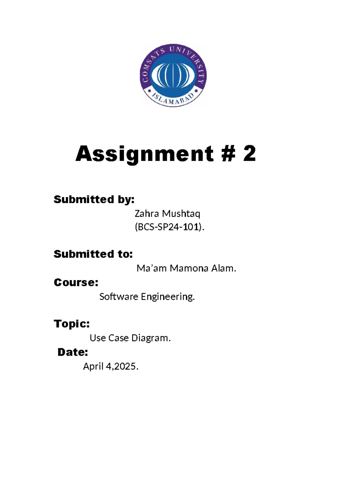 SE Assignment#2 - SOFTWARE ENGINEERING ASSIGNMENT NO 2 USE CASE DIAGRAM ...