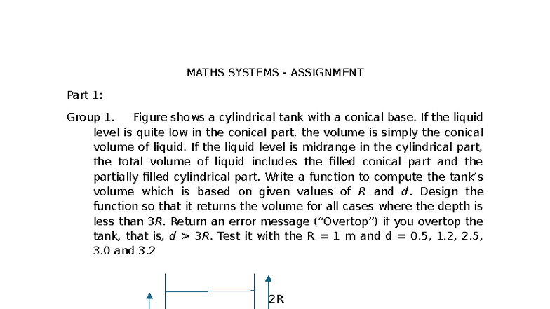 MATHS SYSTEMS 2025 ASSIGNMENT: Volume & Structural Analysis Functions ...