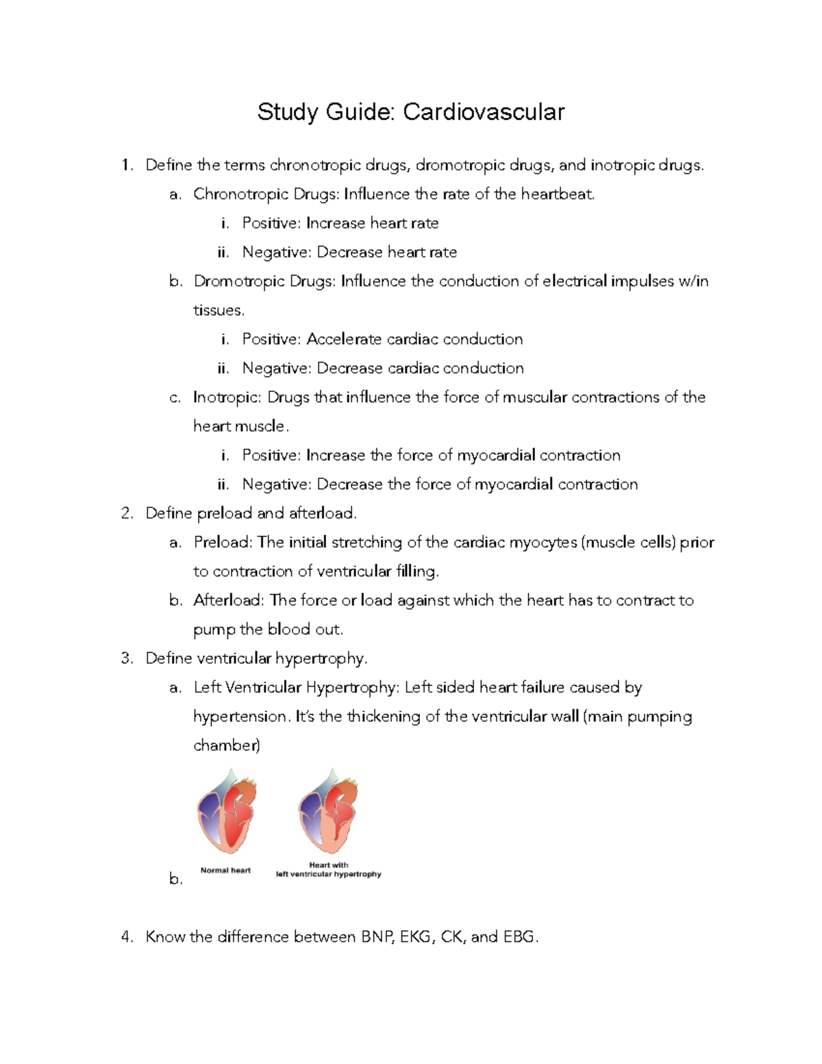 Study Guide: Cardiovascular Pharmacology (Course Code: CV101) - Studocu