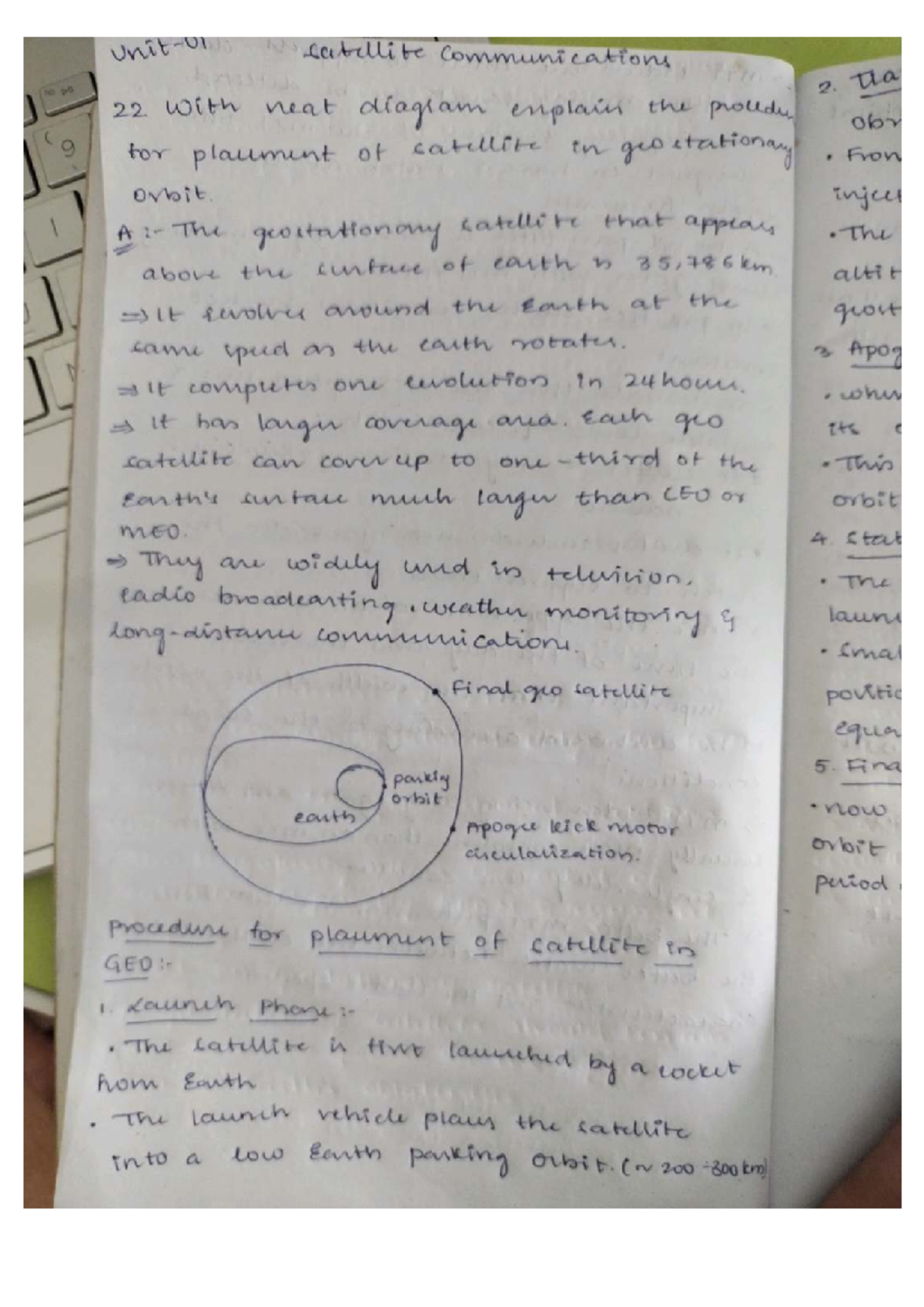 Unit SC - Satellite Communications: Geostationary Orbit Procedures - Studocu