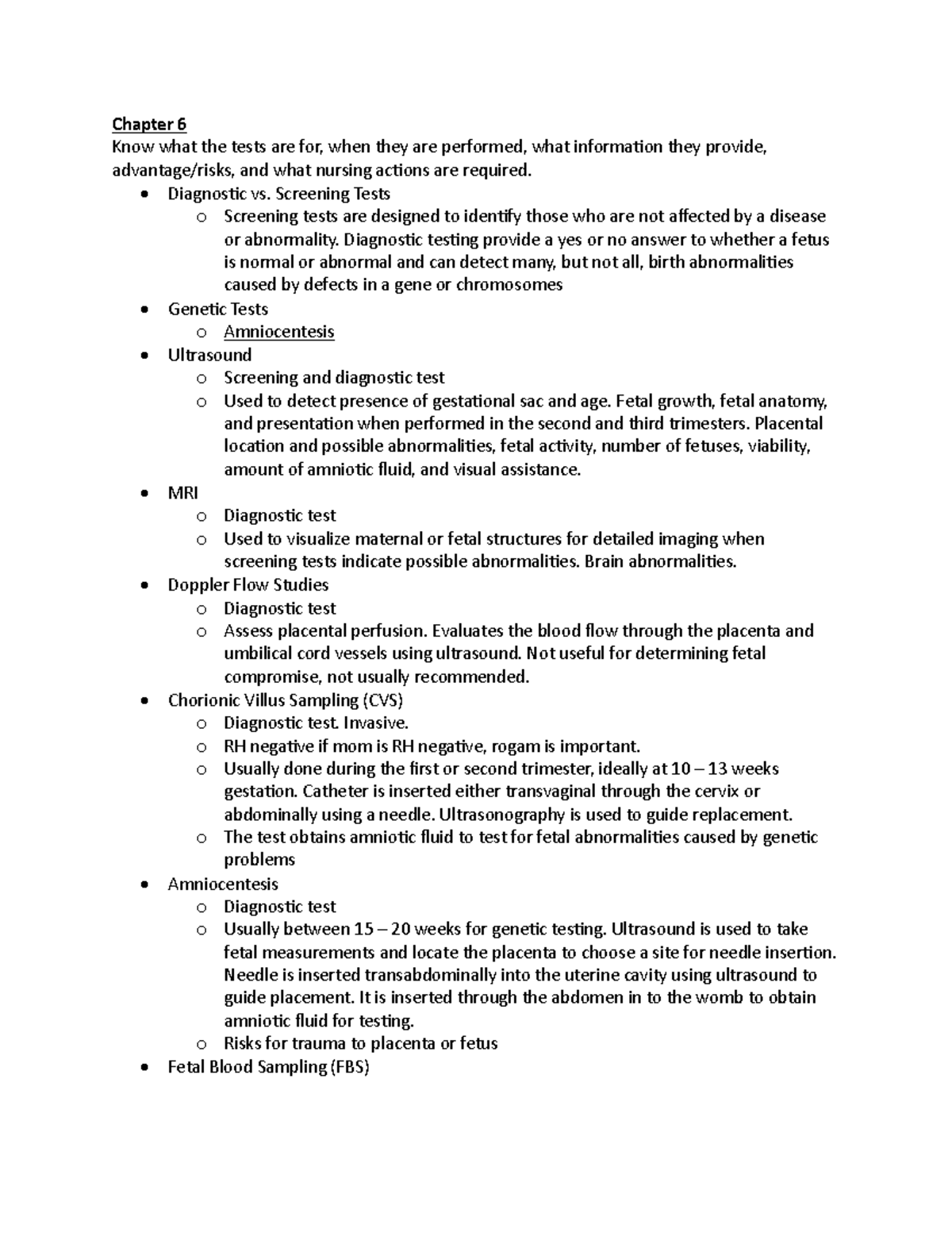 Assessment 2 Outline - Chapter 6 Know what the tests are for, when they ...