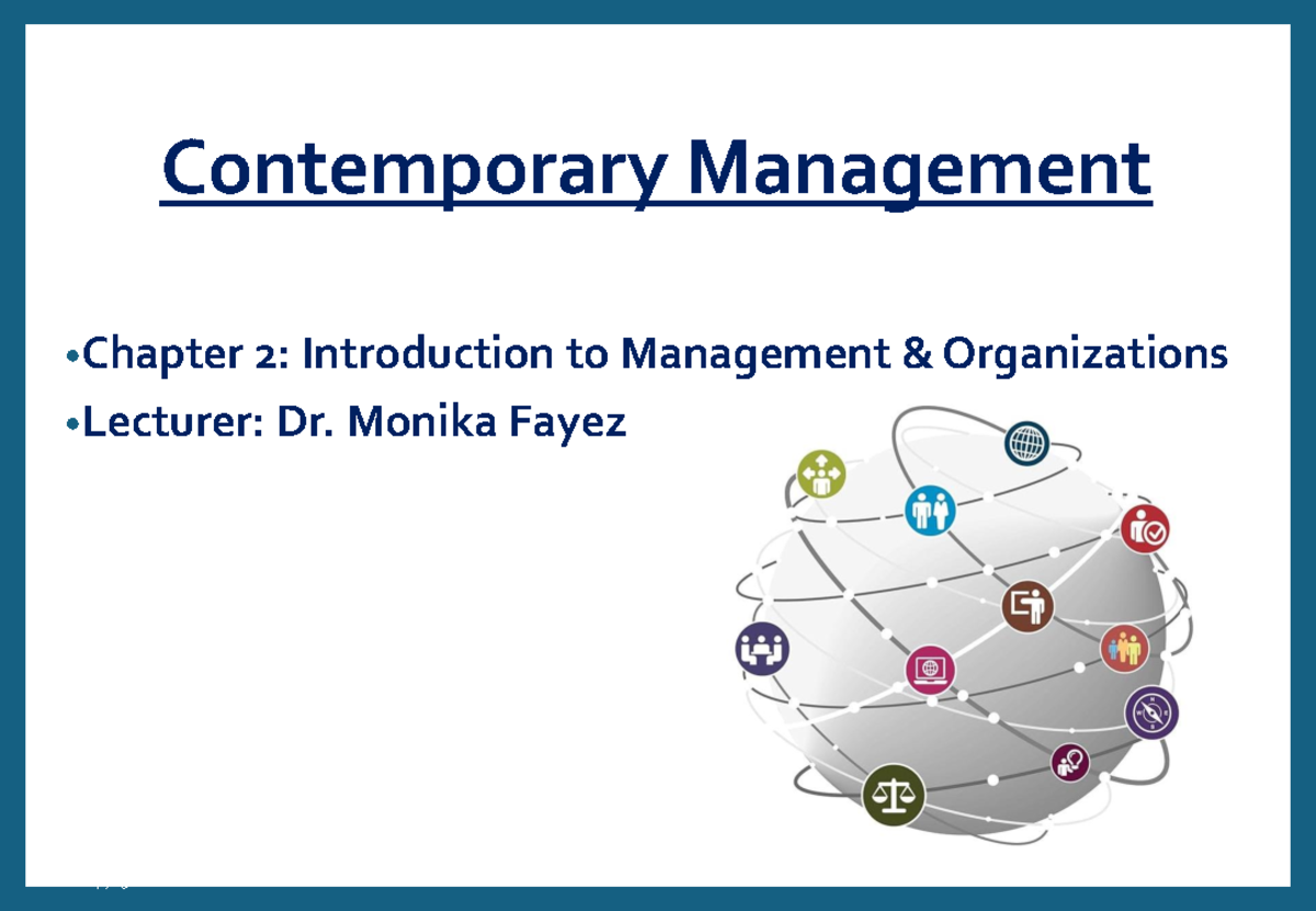 Chapter 2 - Intro to Management & Organizations (Course Code) - Studocu