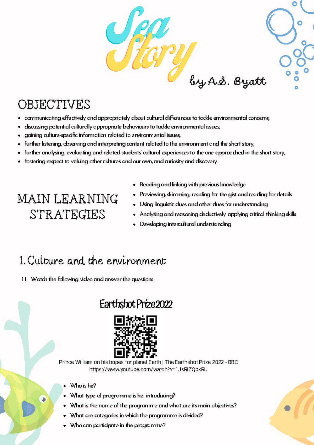 SEA Story A.S. - Objectives and Learning Strategies on Environmental ...