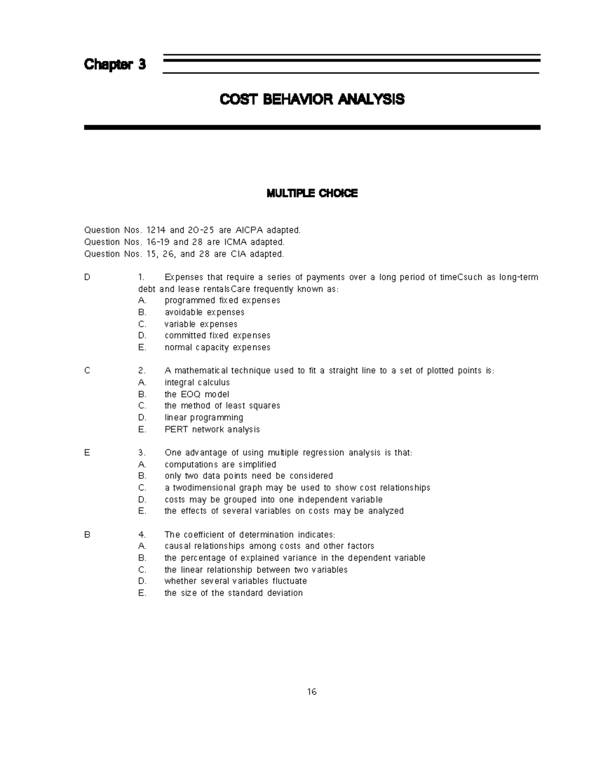 Ch03 - Cost Accounting: Exploring Cost Behavior Analysis Concepts - Studocu