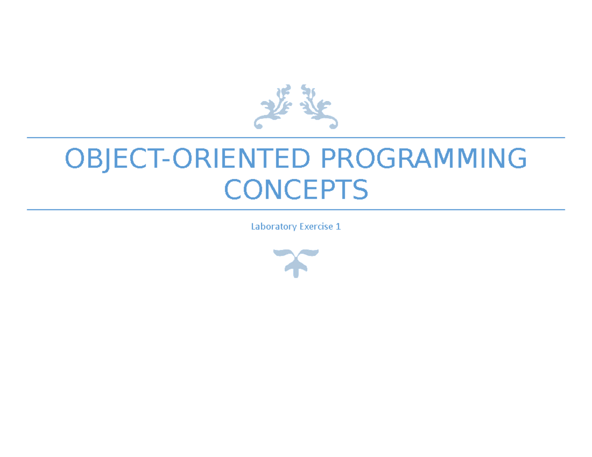 01 Hands-on Activity LAB Exercise 2 java OOP Concepts 2 - Computer ...