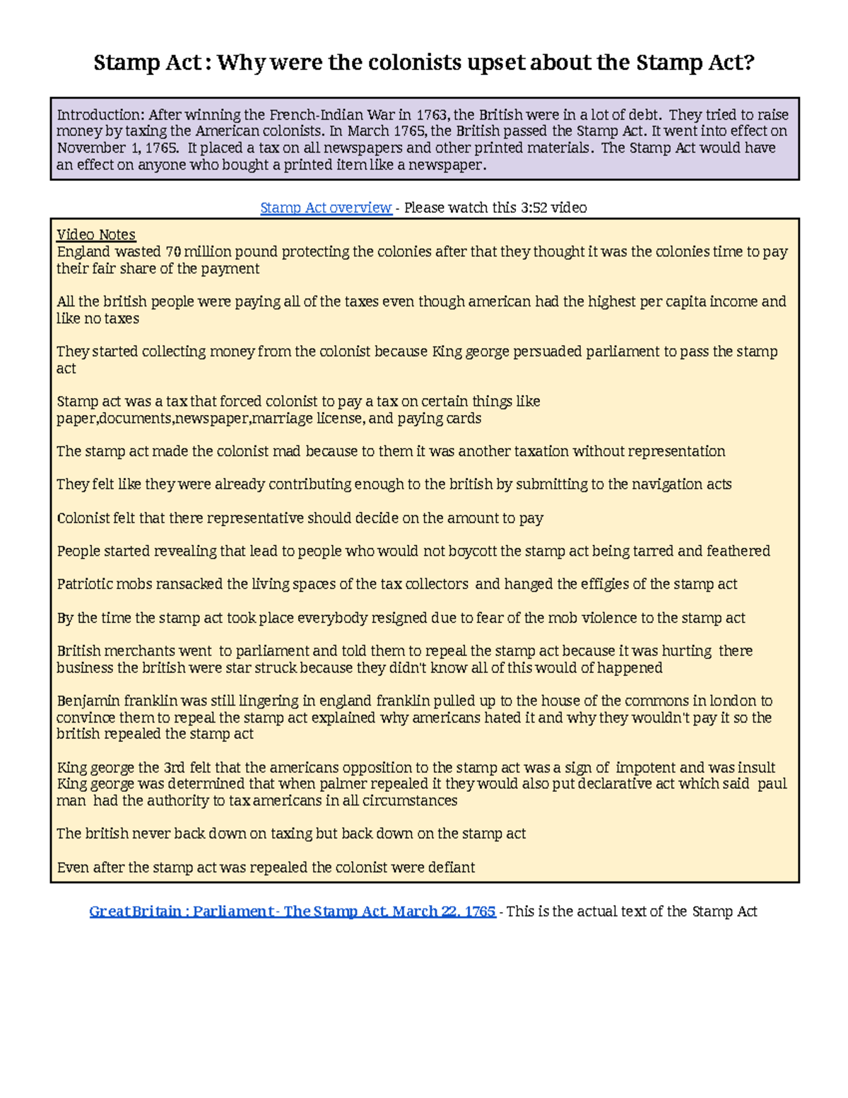Bruce Lee Compton - Understanding the Stamp Act and Colonial Resistance ...