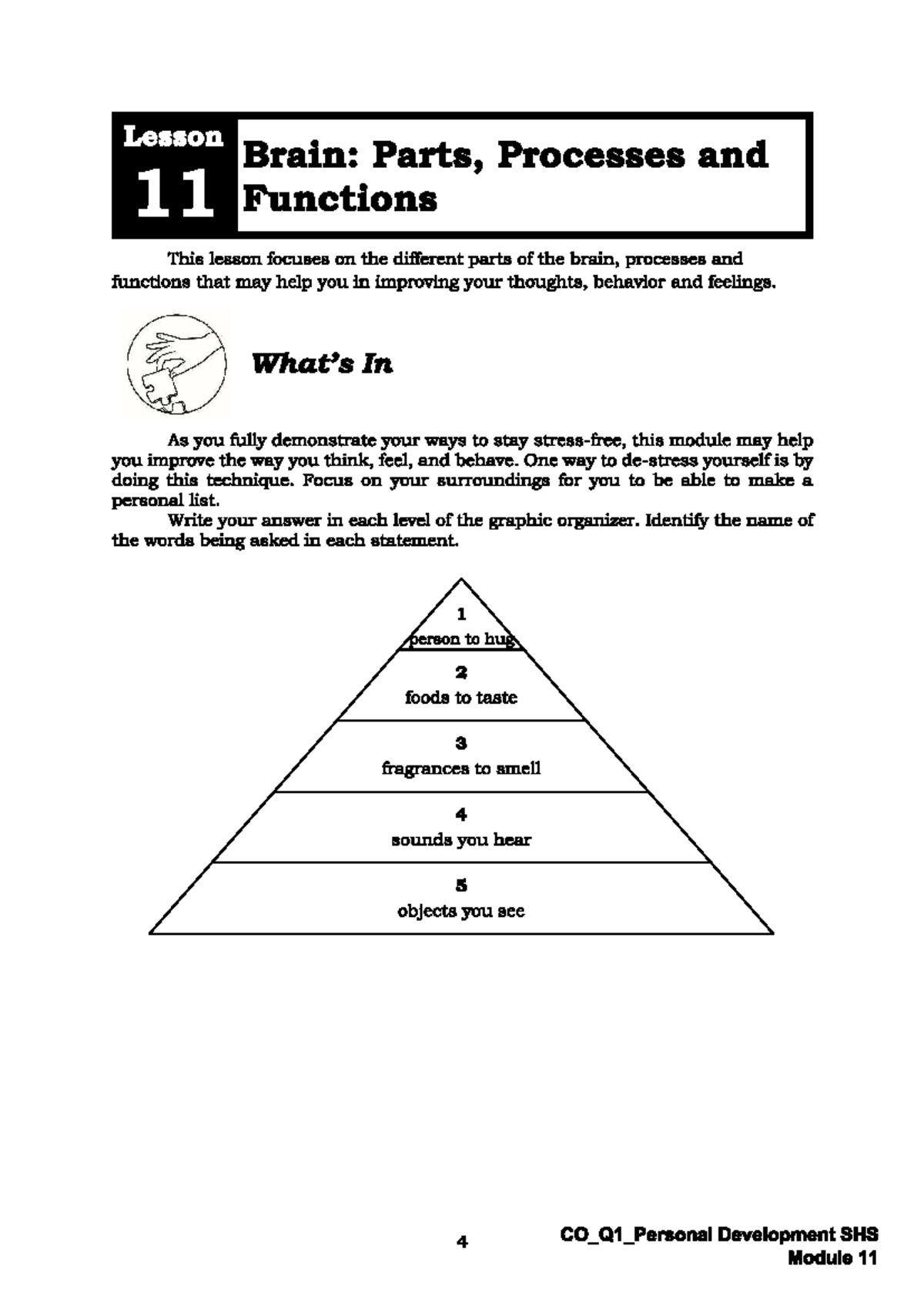 CO_Q1_Personal Development SHS Module 11: Understanding Brain Parts ...