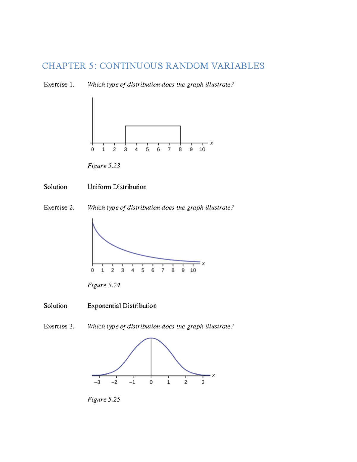 CH2500: Chapter 5 - Continuous Random Variables Exercises - Studocu