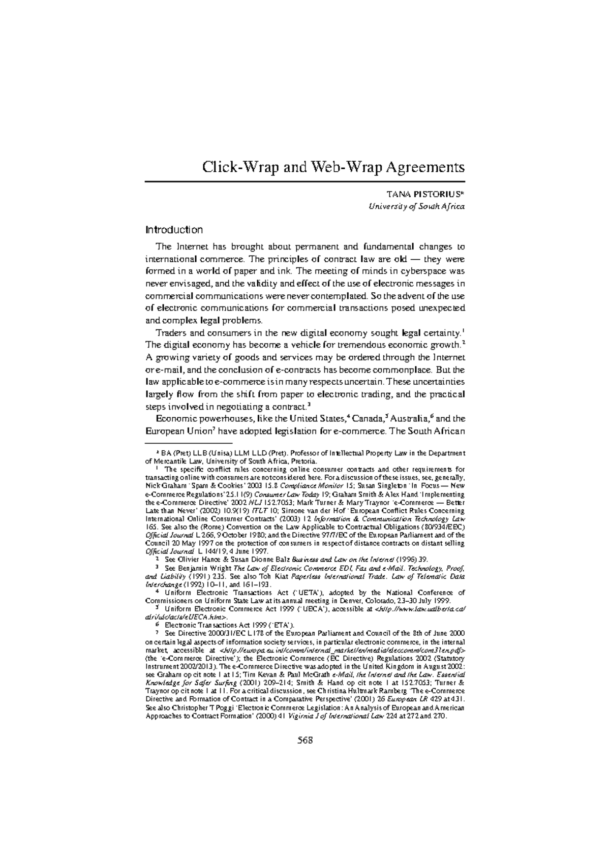 Click-Wrap and Web-Wrap Agreements: Legal Perspectives in E-Commerce ...